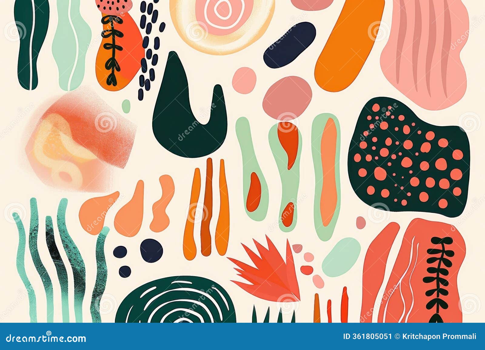 Nonlinear Colorful Houses Look Out Of Picture. Flat Cartoon Style ...