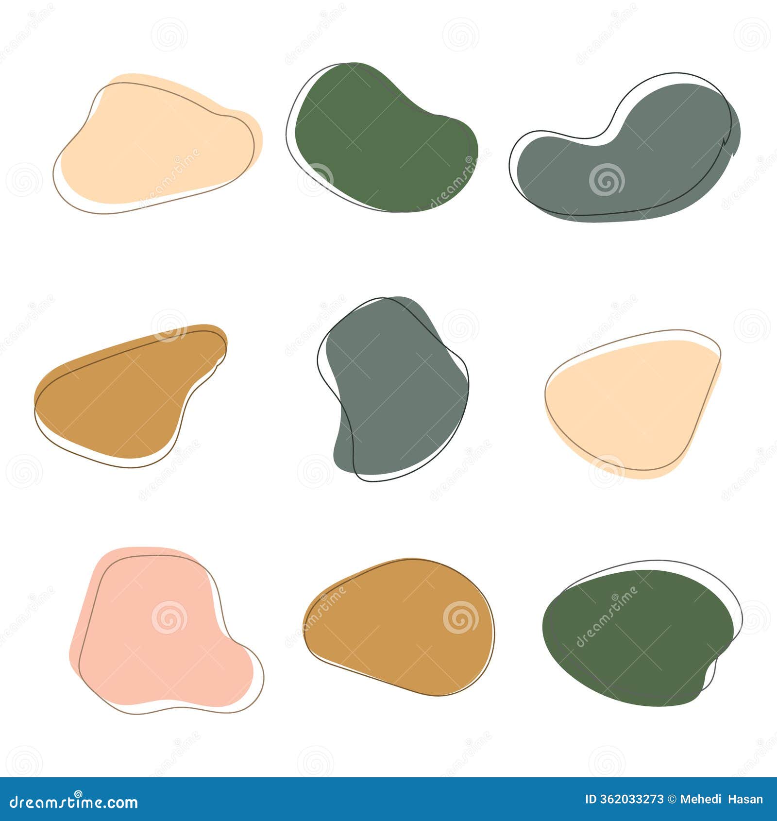 Abstract Organic Shapes Design Stock Illustration - Illustration of ...