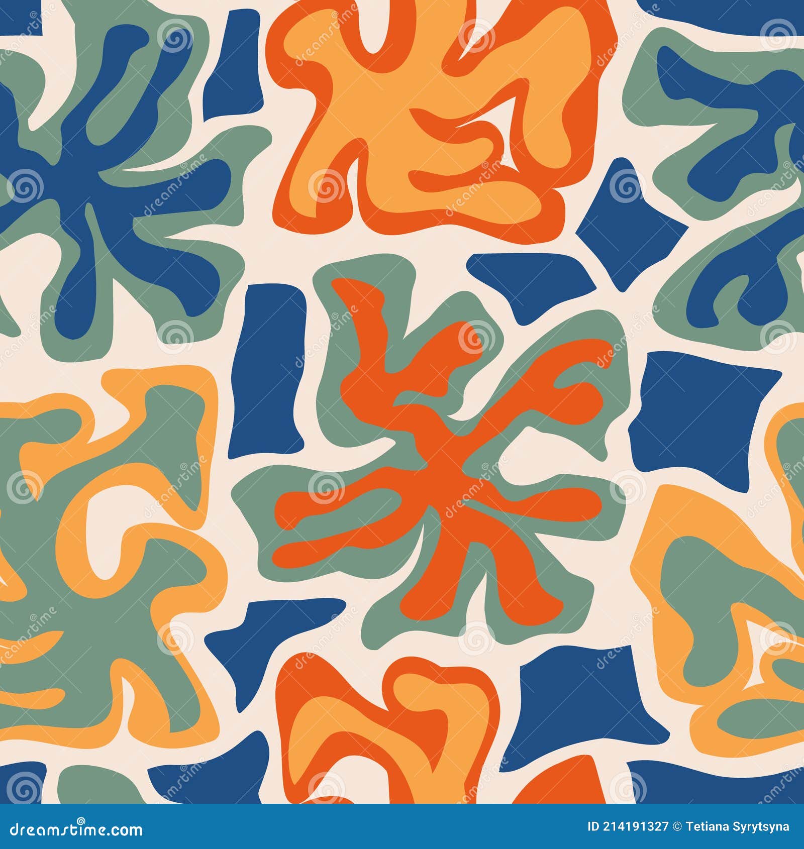 Abstract Organic Shapes Seamless Pattern Stock Vector - Illustration of ...