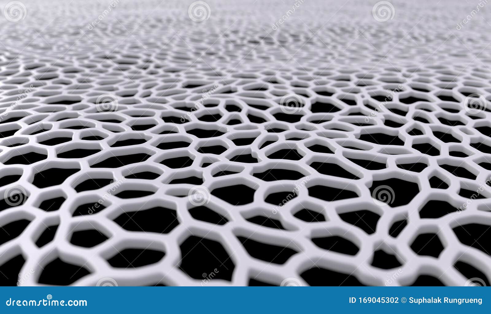 Abstract Organic Voronoi Structure with Depth of Field Effect. Blurred ...