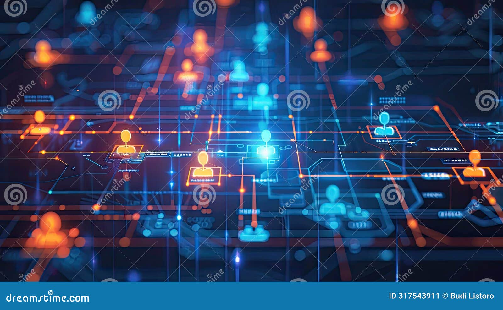 Abstract Organizational Chart Stock Illustration - Illustration of ...