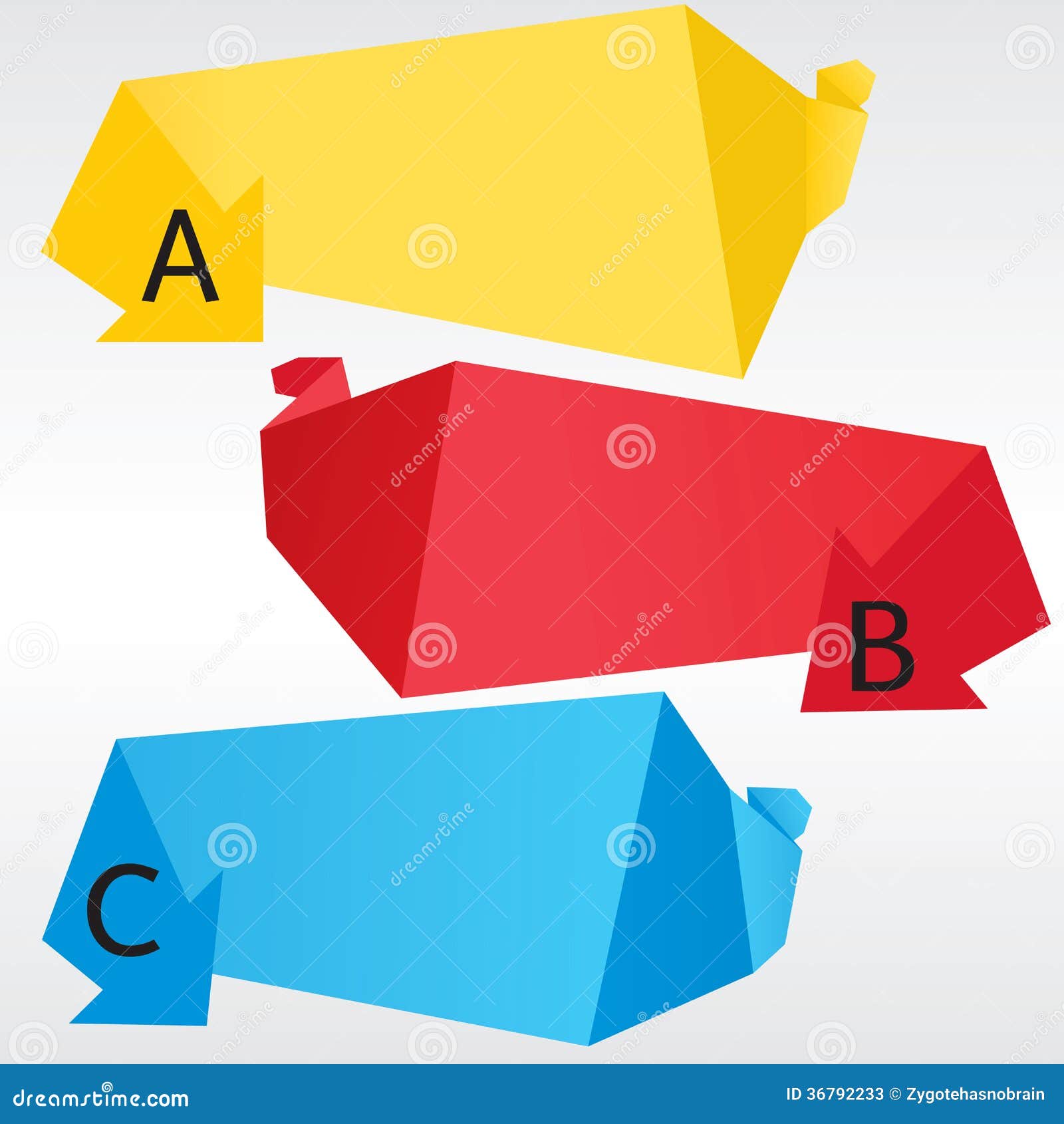 Abstract Origami Banner. stock vector. Illustration of note - 36792233