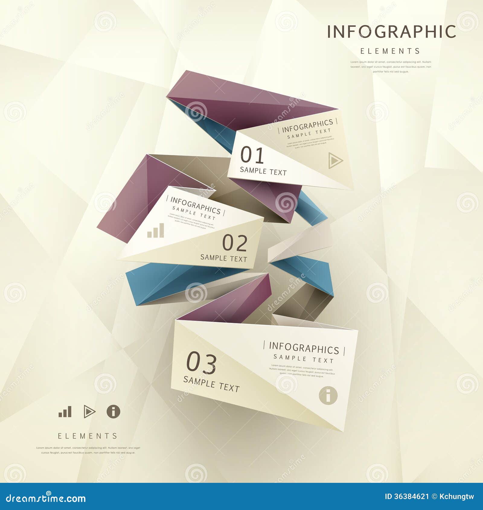 Abstract Origami Paper Infographics Stock Vector - Illustration of ...