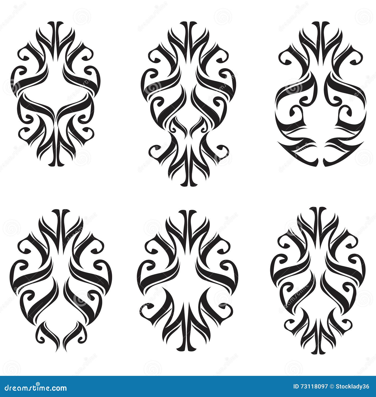 Abstract ornament set stock vector. Illustration of drawn - 73118097