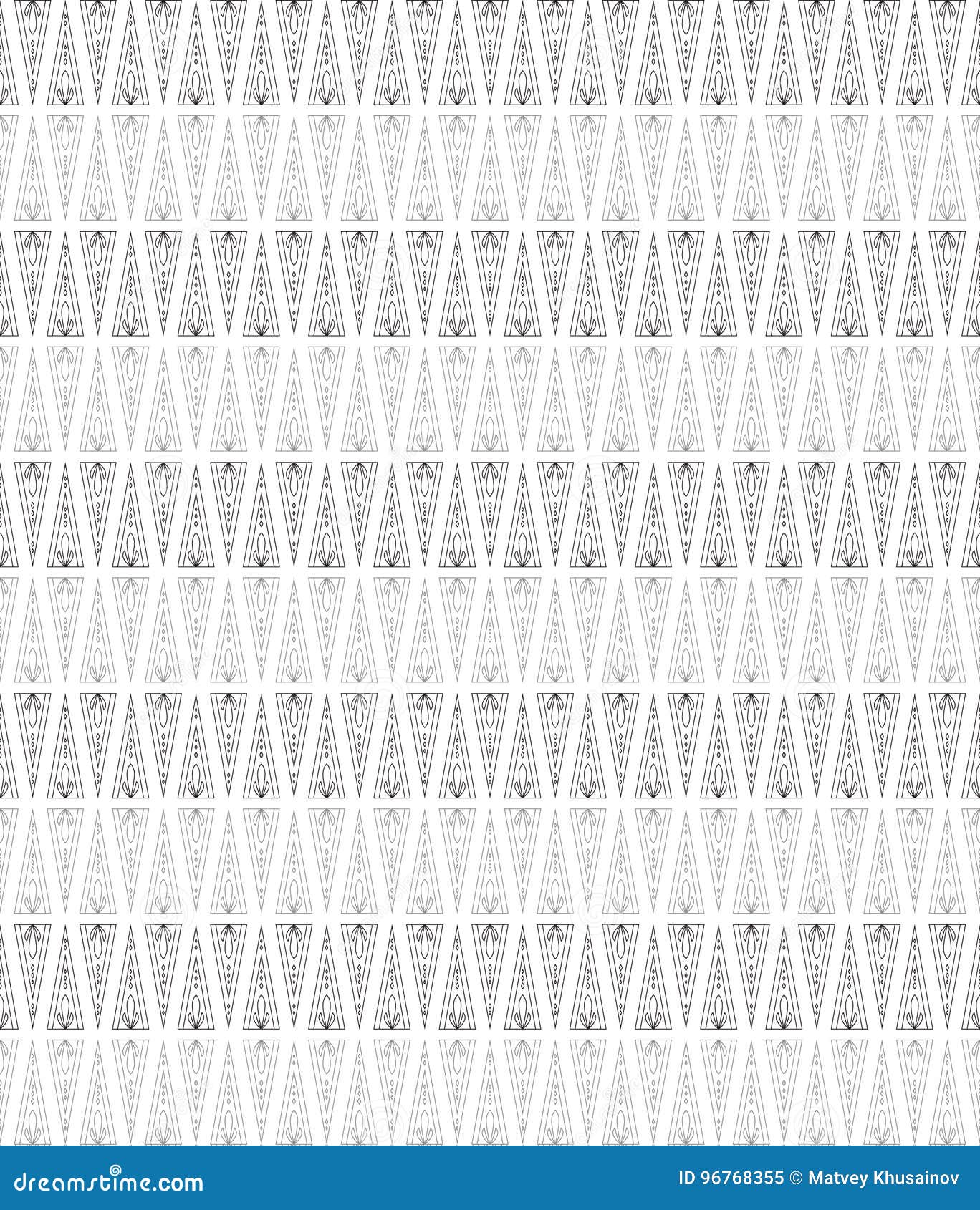 Abstract Ornament Triangle Seamless Pattern Stock Vector - Illustration ...