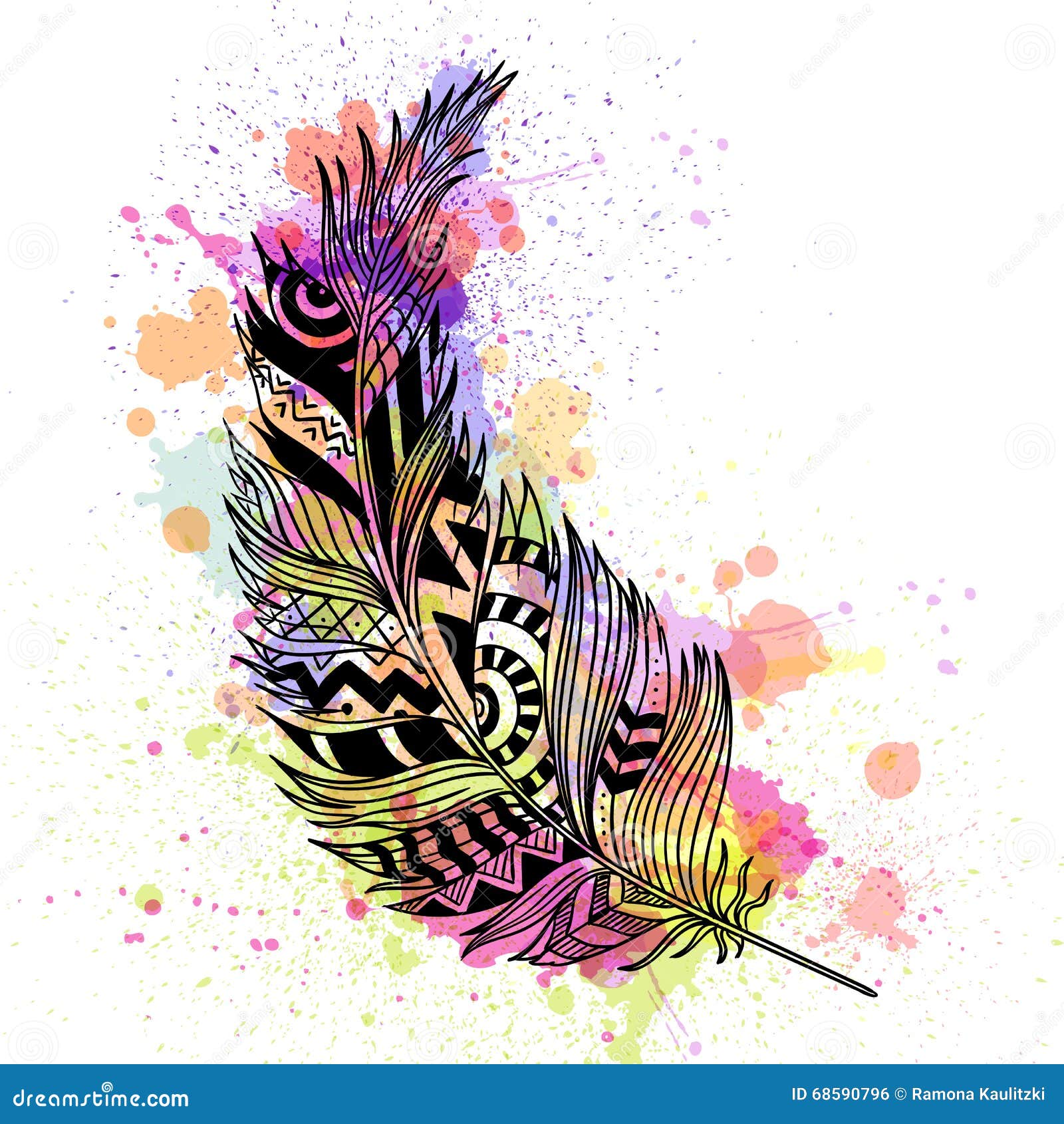 Abstract Ornamental Feather Stock Illustration - Illustration of ...