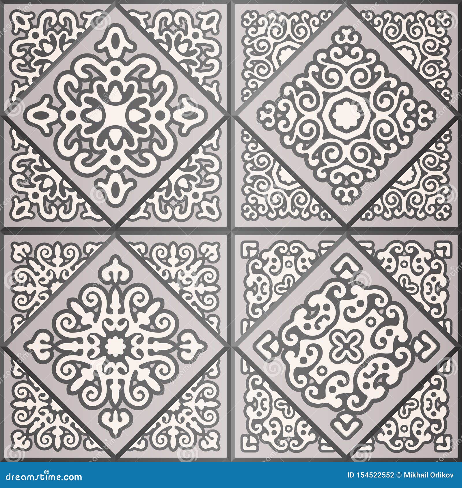 Abstract Ornamental Patterned Tile Extended Collection. Original Vector ...