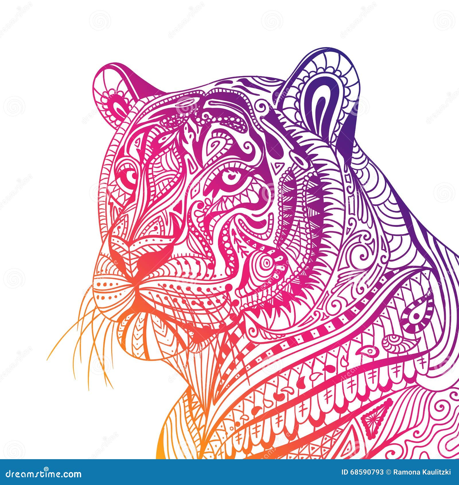 Abstract Ornamental Tiger stock illustration. Illustration of pattern ...