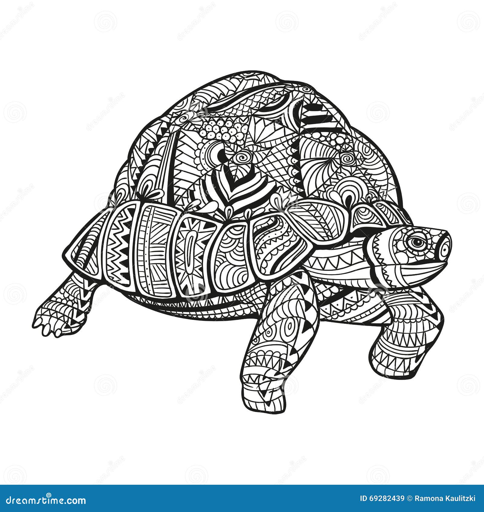Abstract Ornamental Turtle stock illustration. Illustration of black ...
