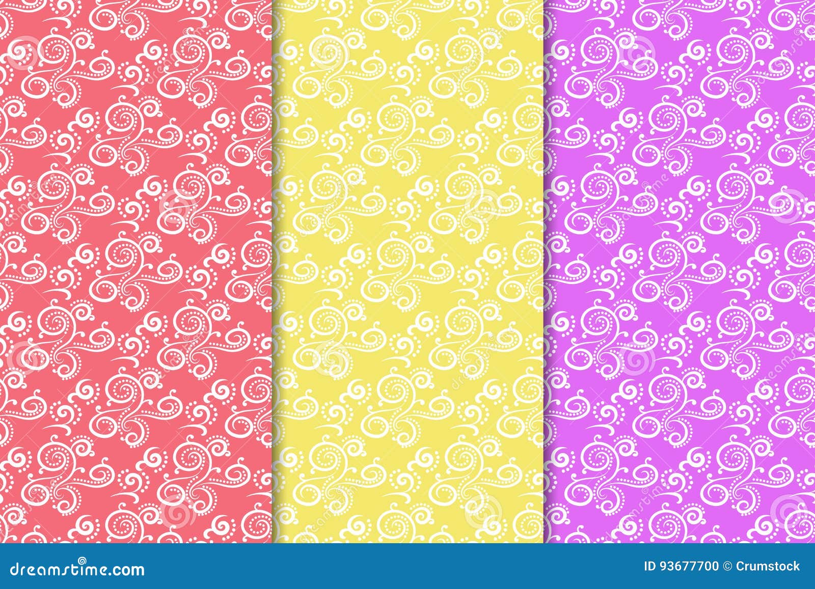 Abstract Ornaments. Colored Seamless Patterns Stock Illustration ...