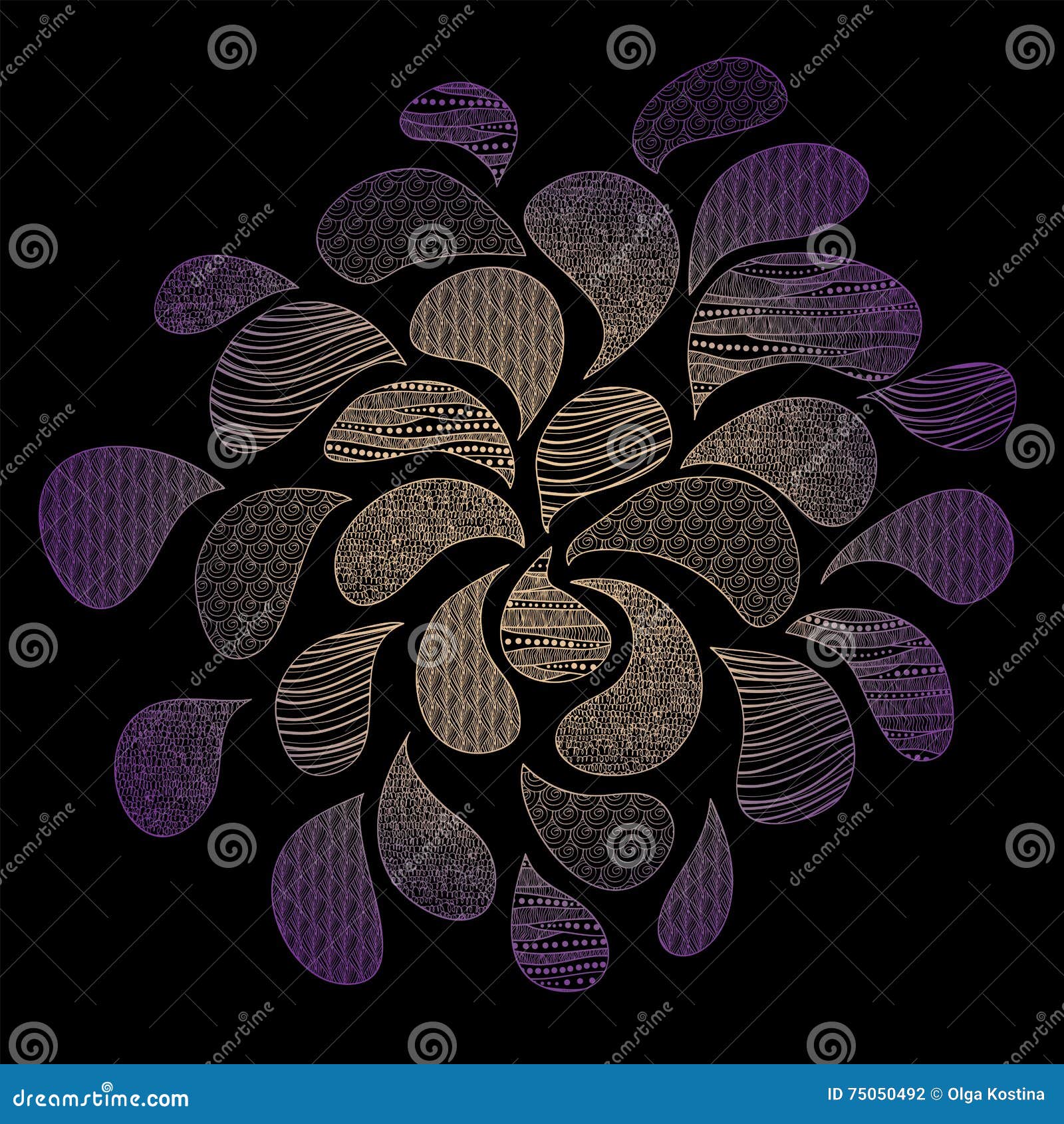 Abstract Ornaments in Drops. Stock Vector - Illustration of fantasy ...