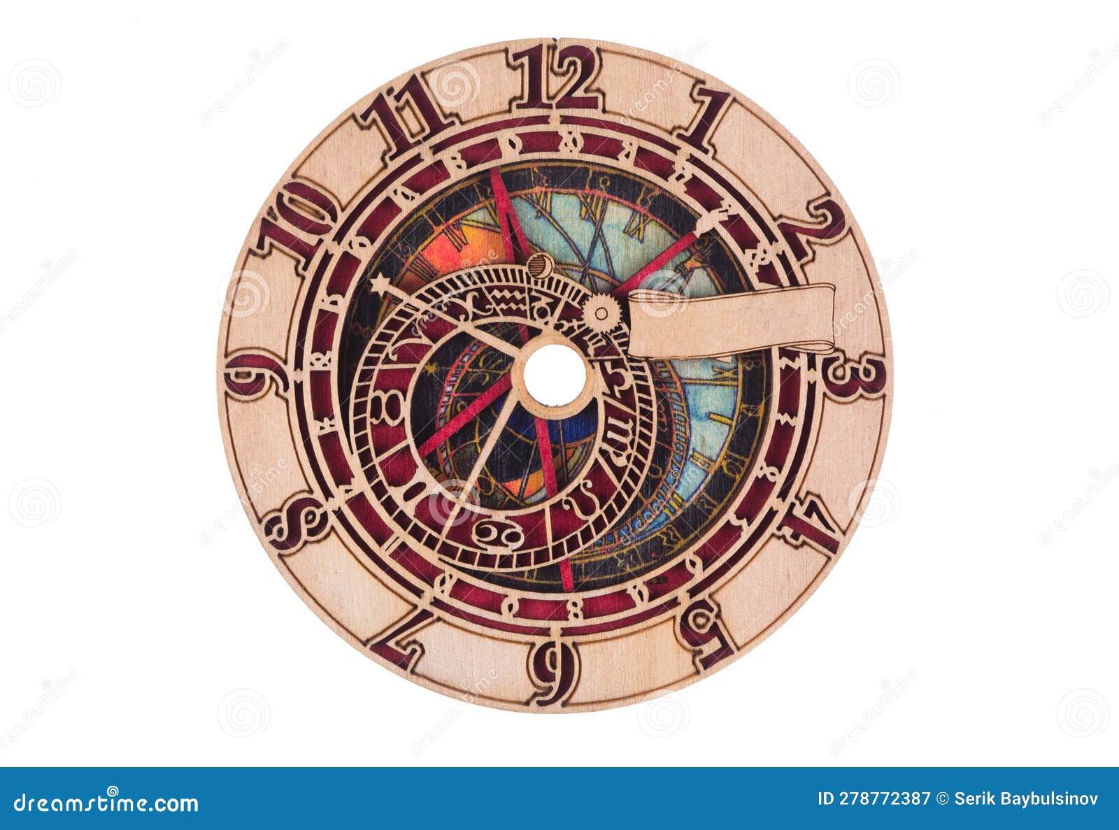 Abstract Ornate Clock Face on White Stock Image - Image of concept ...