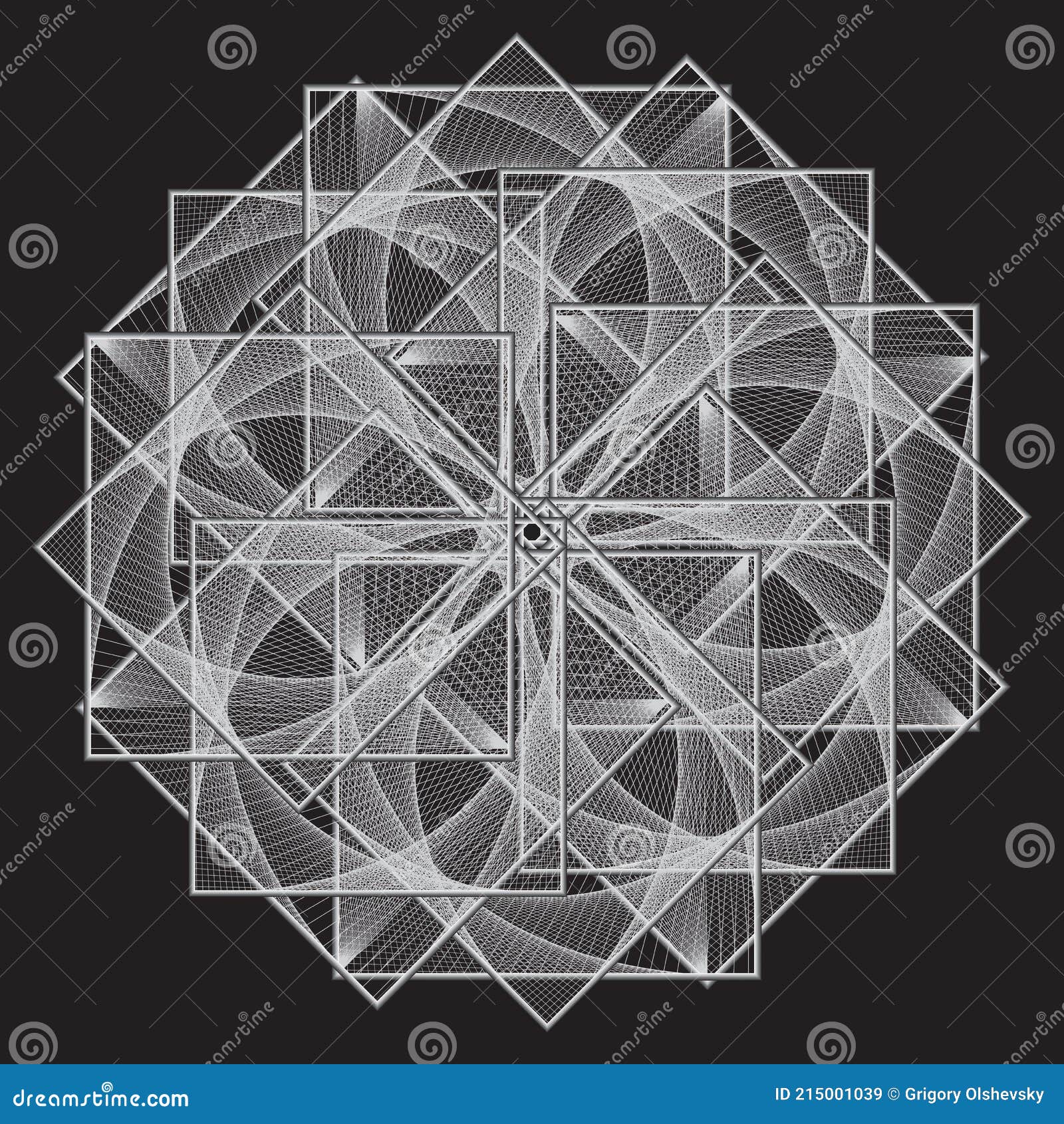 Abstract Ornate Pattern. Design Element with Rectangle Frames and Nets ...