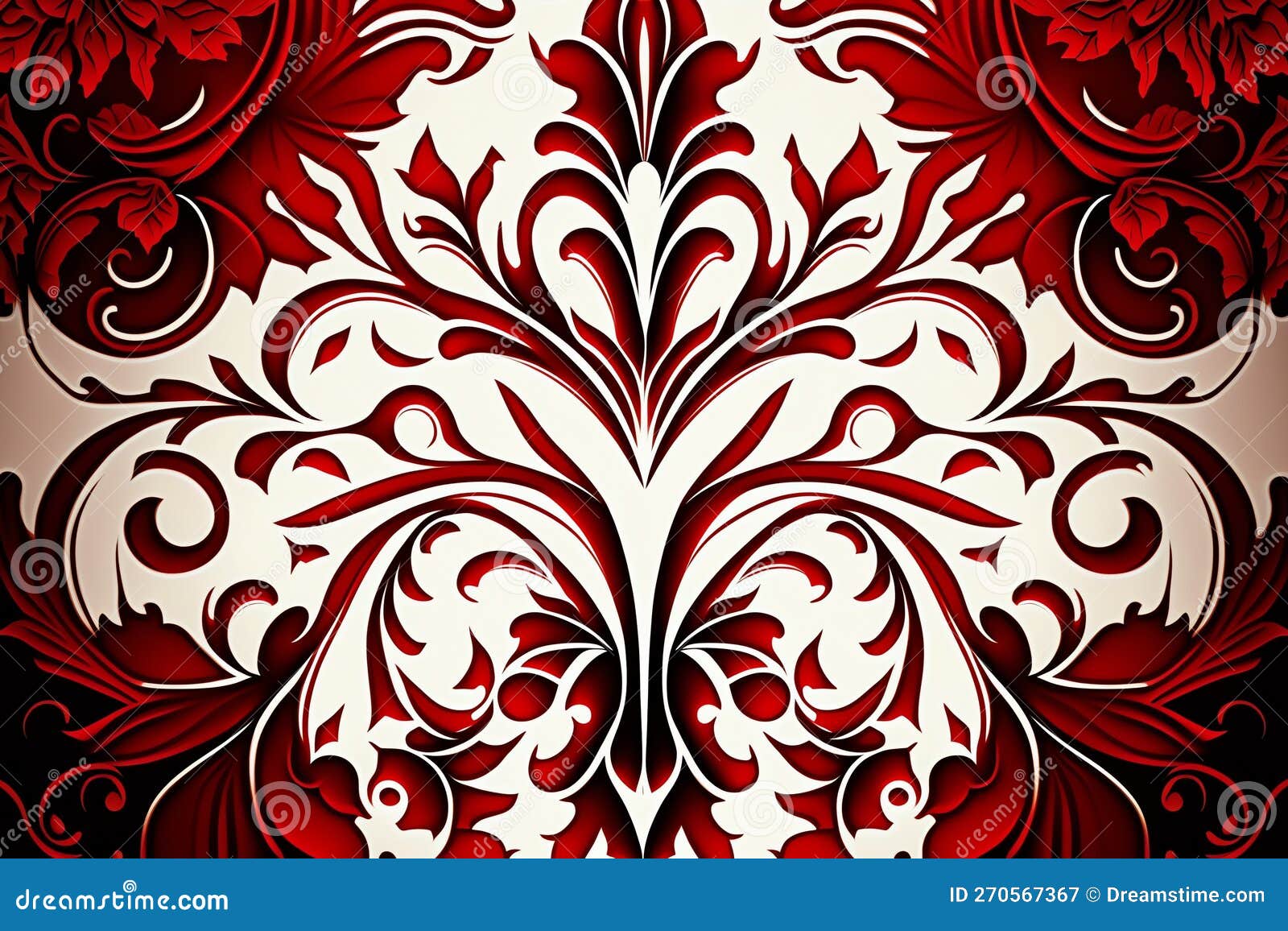 Abstract Ornate Red and White Color Background. Patterned Color ...