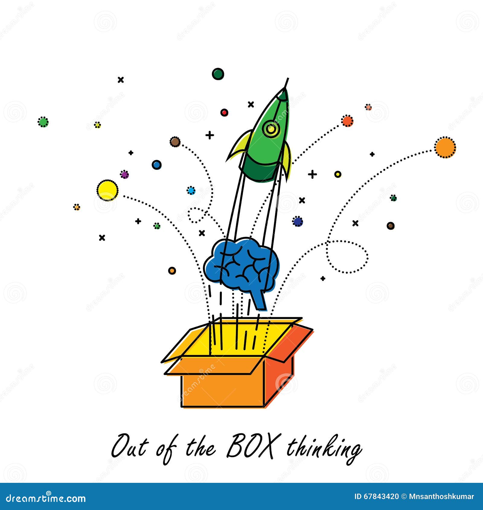 Abstract Out of Box Thinking - Vector Graphic Stock Vector ...
