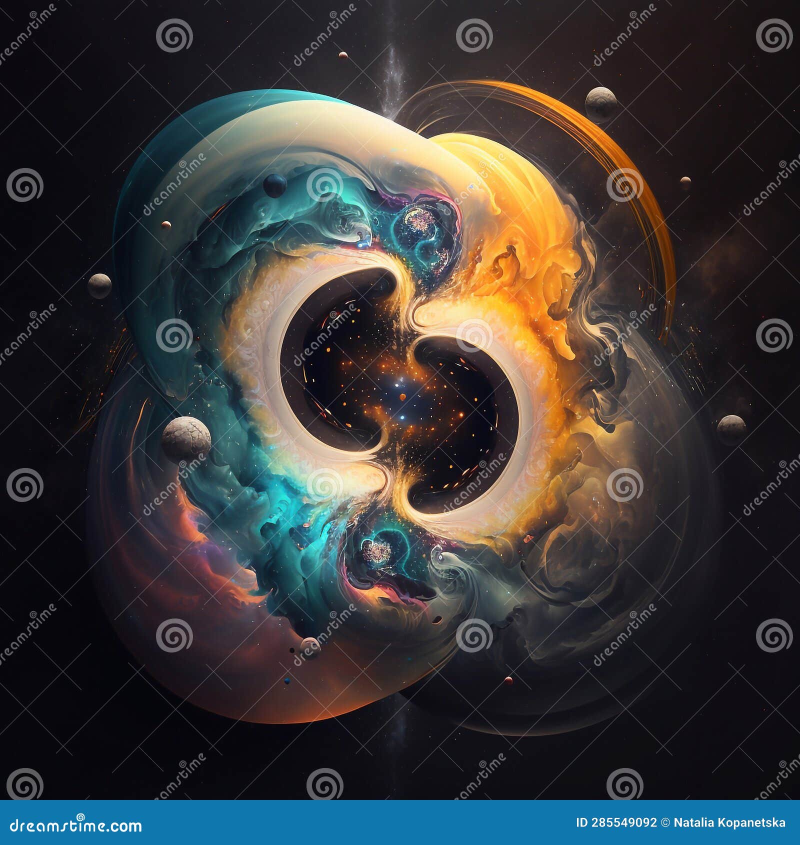 Abstract Outer Space. Bright Colors and Shimmer Stock Illustration ...