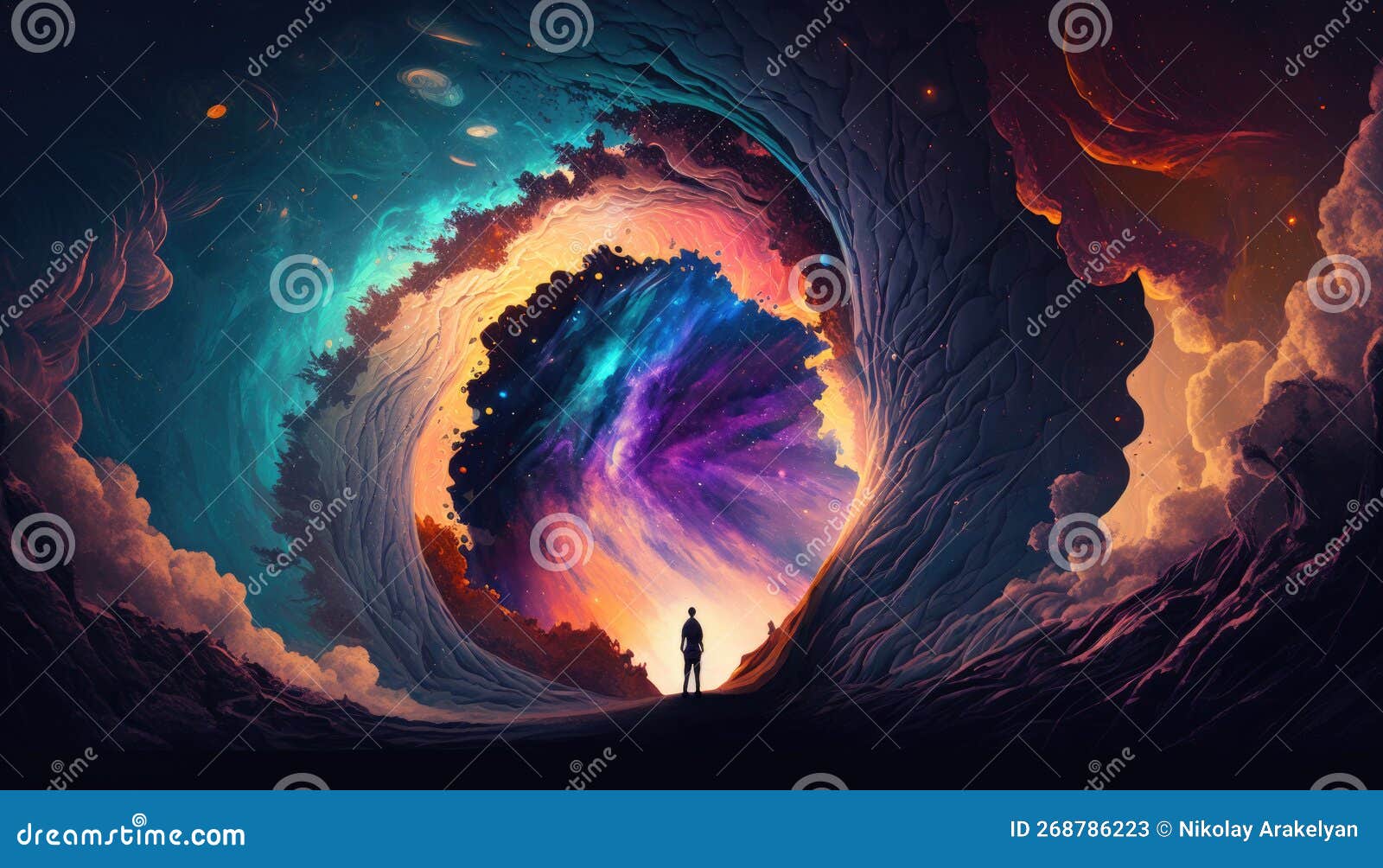 Abstract Outer Space Endless Nebula Galaxy Background, Ai Generative ...