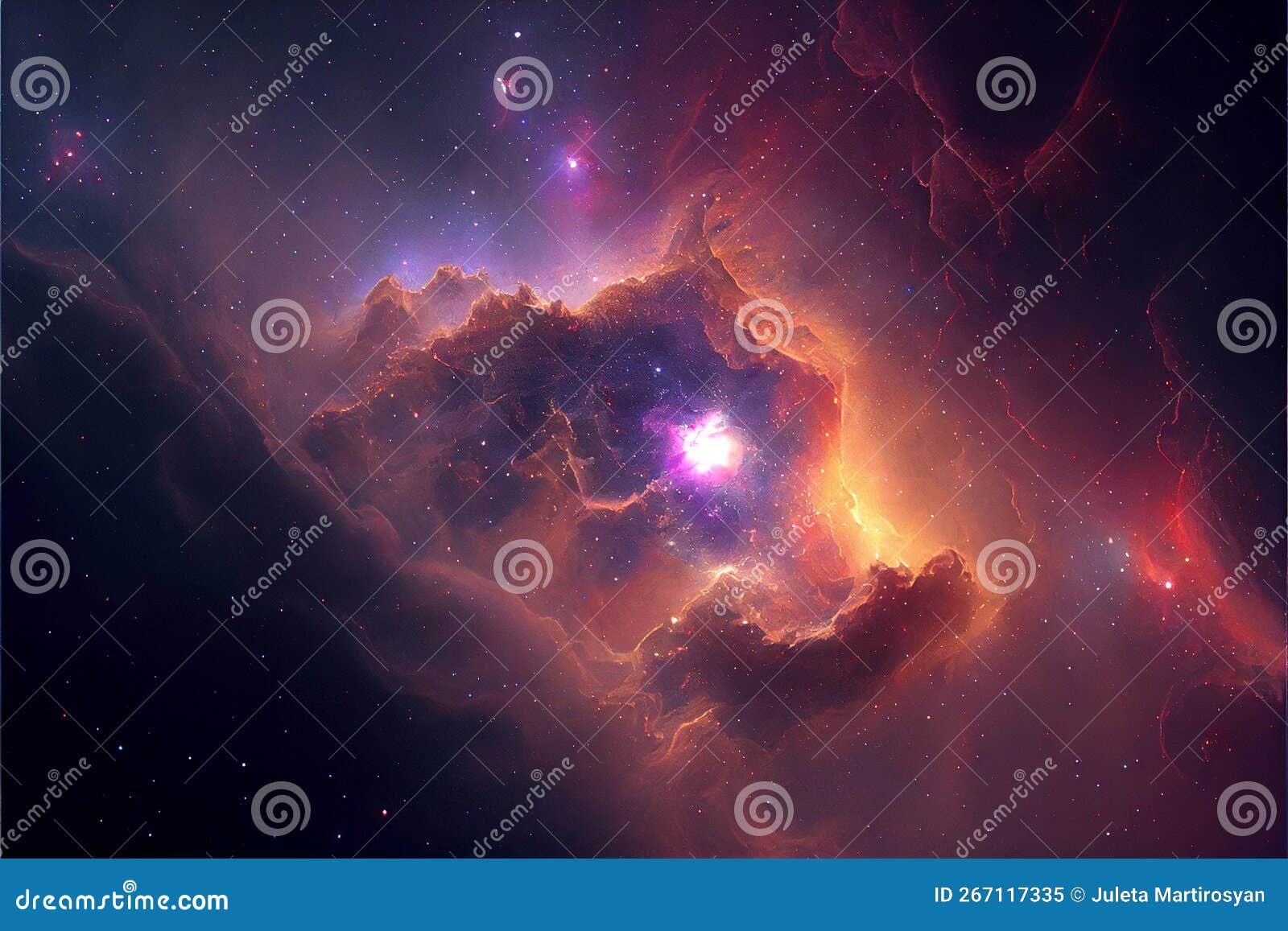 Abstract Outer Space Endless Nebula Galaxy Background. Generative Ai ...