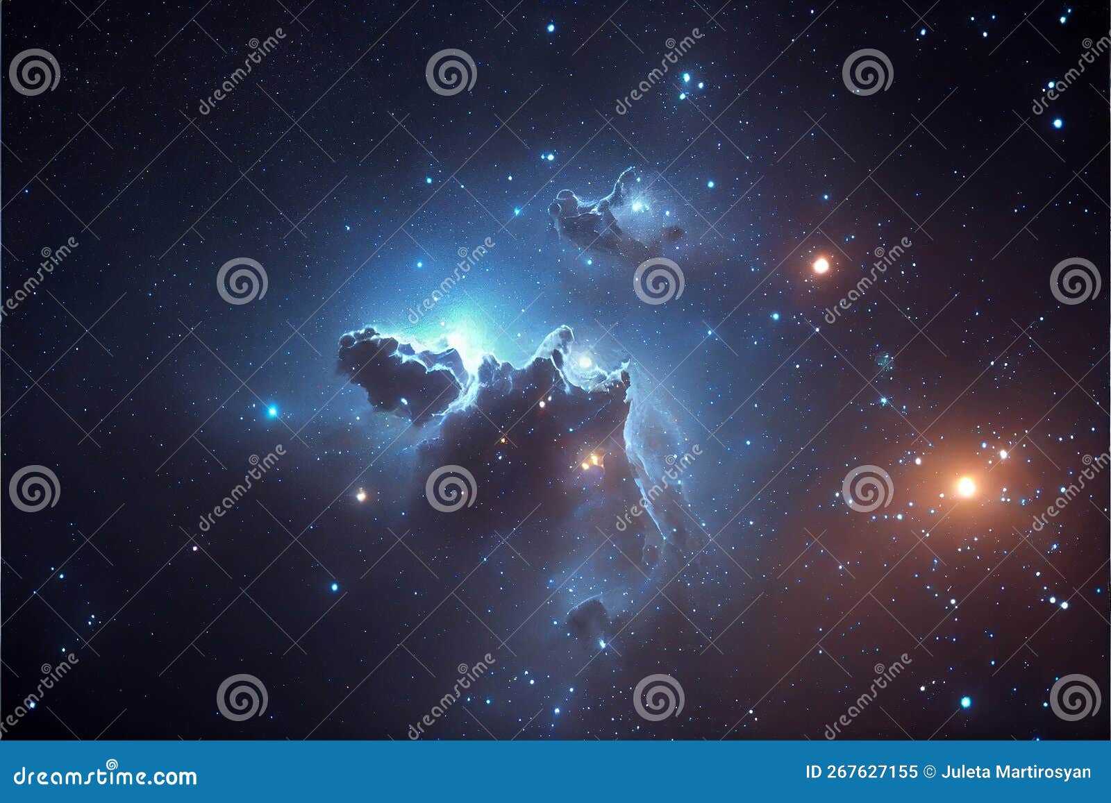 Abstract Outer Space Endless Nebula Galaxy Background. Generative Ai ...