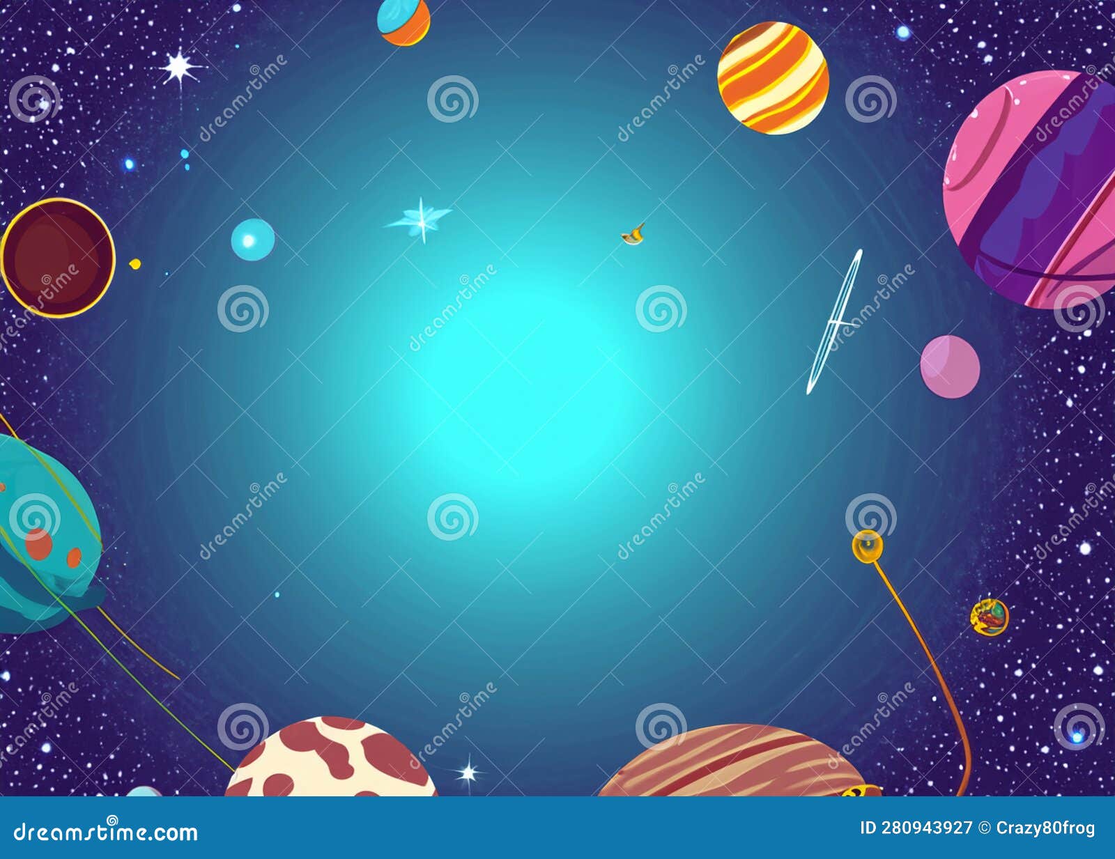 Abstract Outer Space Wallpaper, Cosmos or Space Background in Cartoon ...