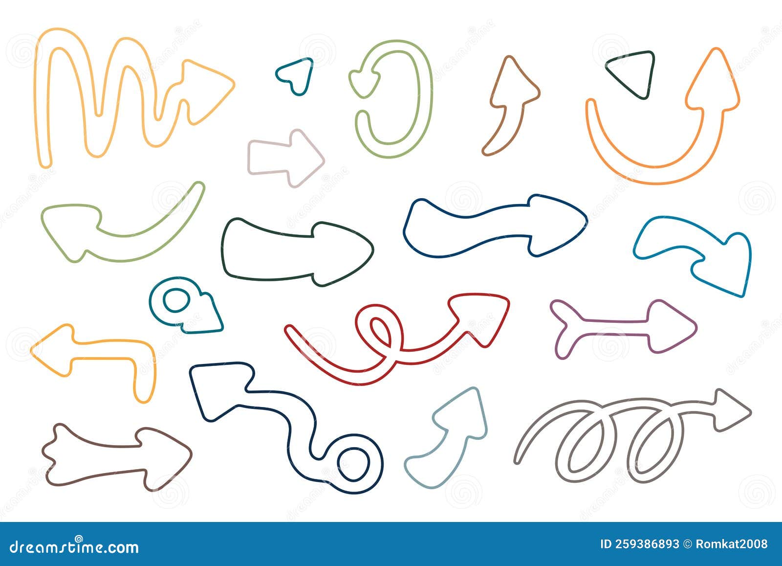 Abstract outline arrows stock vector. Illustration of brand - 259386893