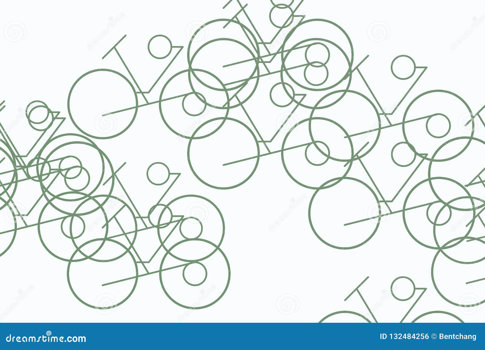 Abstract Outline of Bicycle Illustrations Background. Design, Colorful ...
