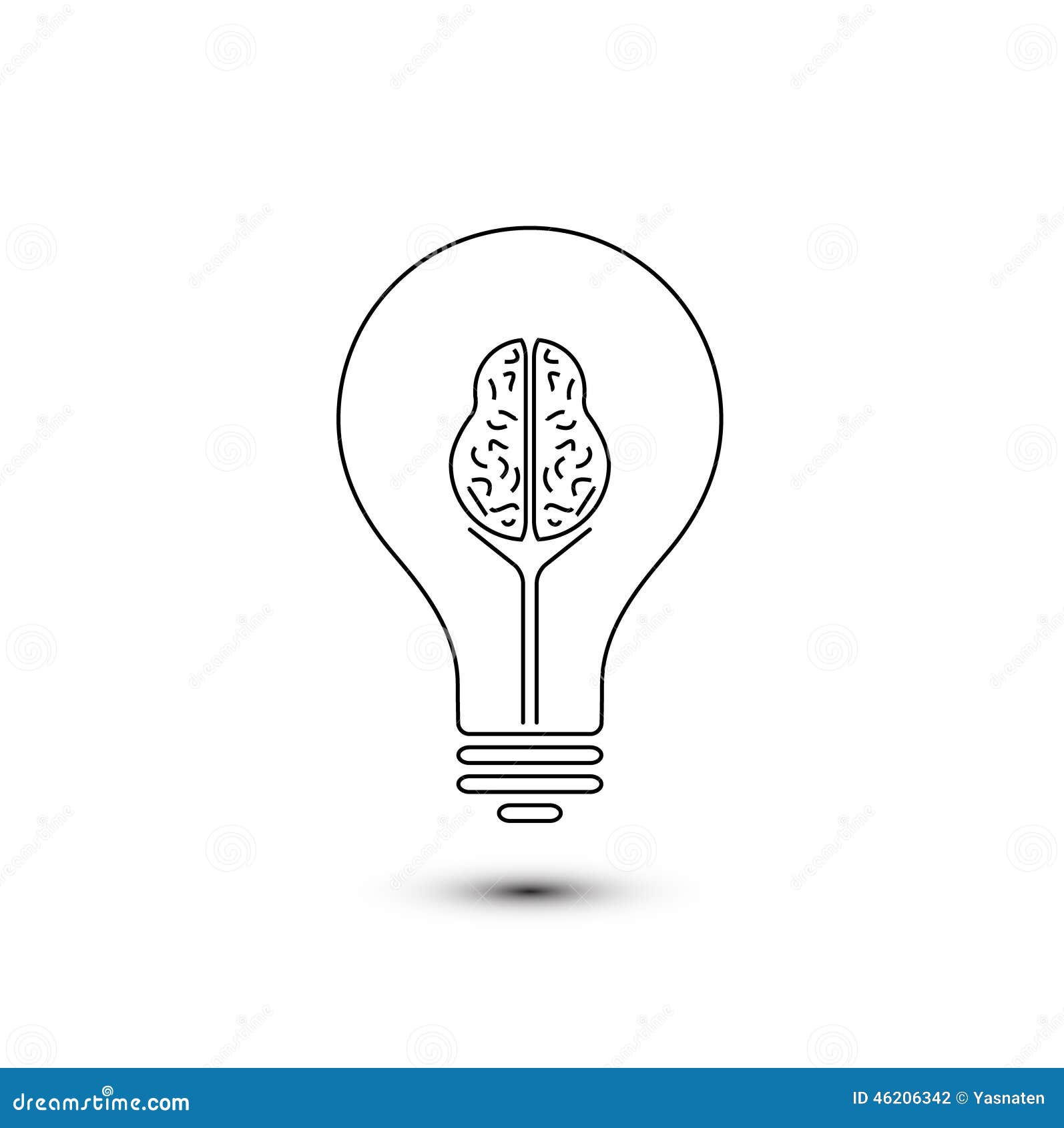 Outline Brain Upper View Vector Icon. Isolated Black Simple Line ...