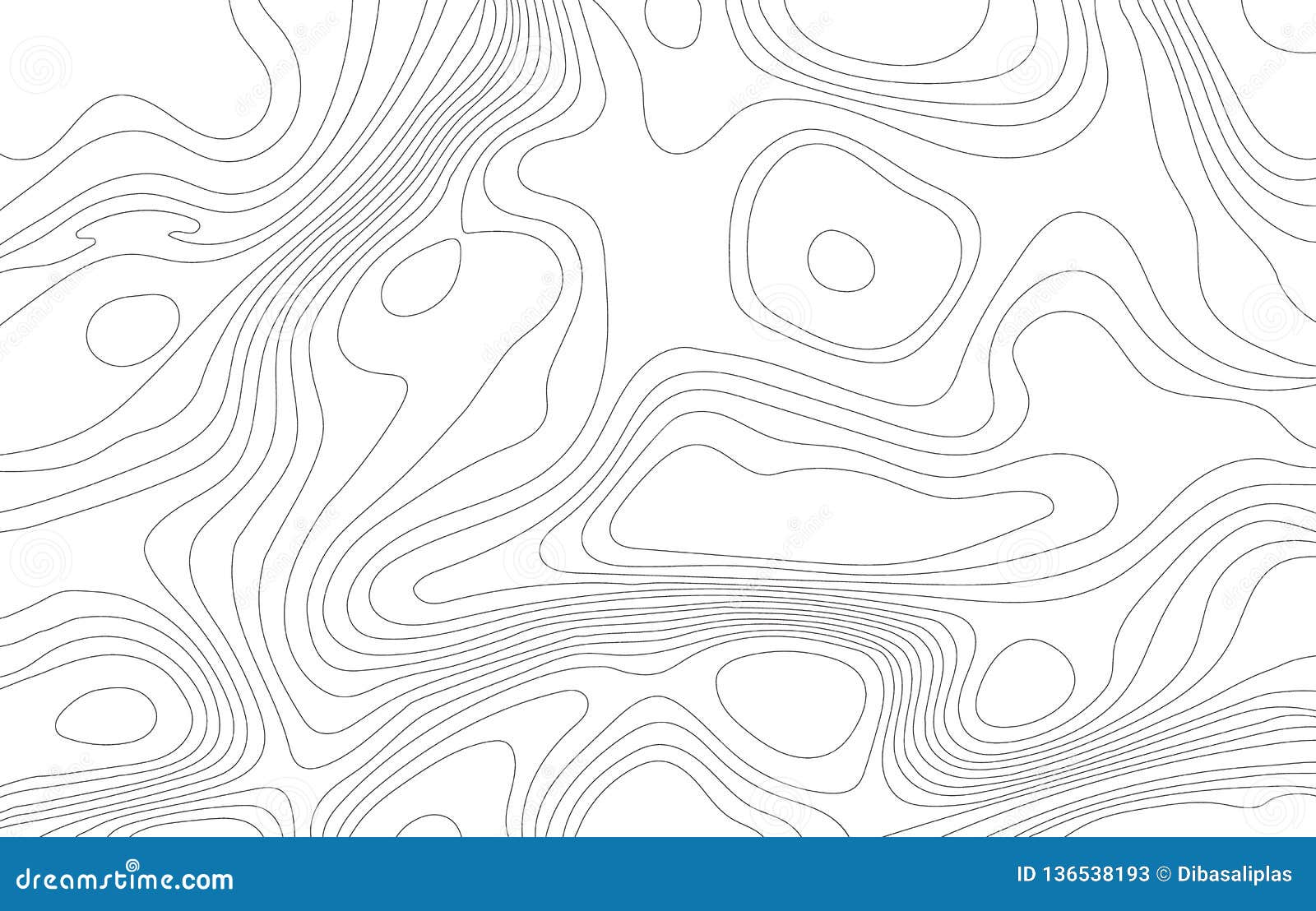 Abstract Outline Contour Map Lines on a White Background. Stock Vector ...