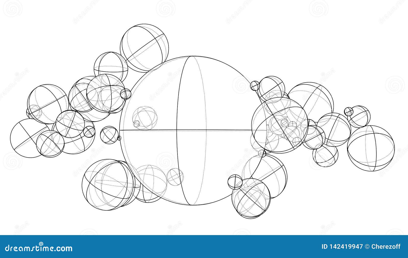 Abstract Outline Spheres Concept. Vector Stock Vector - Illustration of ...