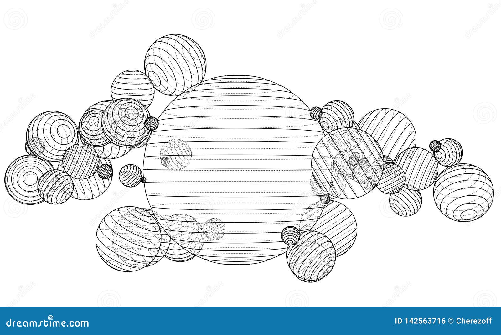 Abstract Outline Spheres Concept. Vector Stock Vector - Illustration of ...