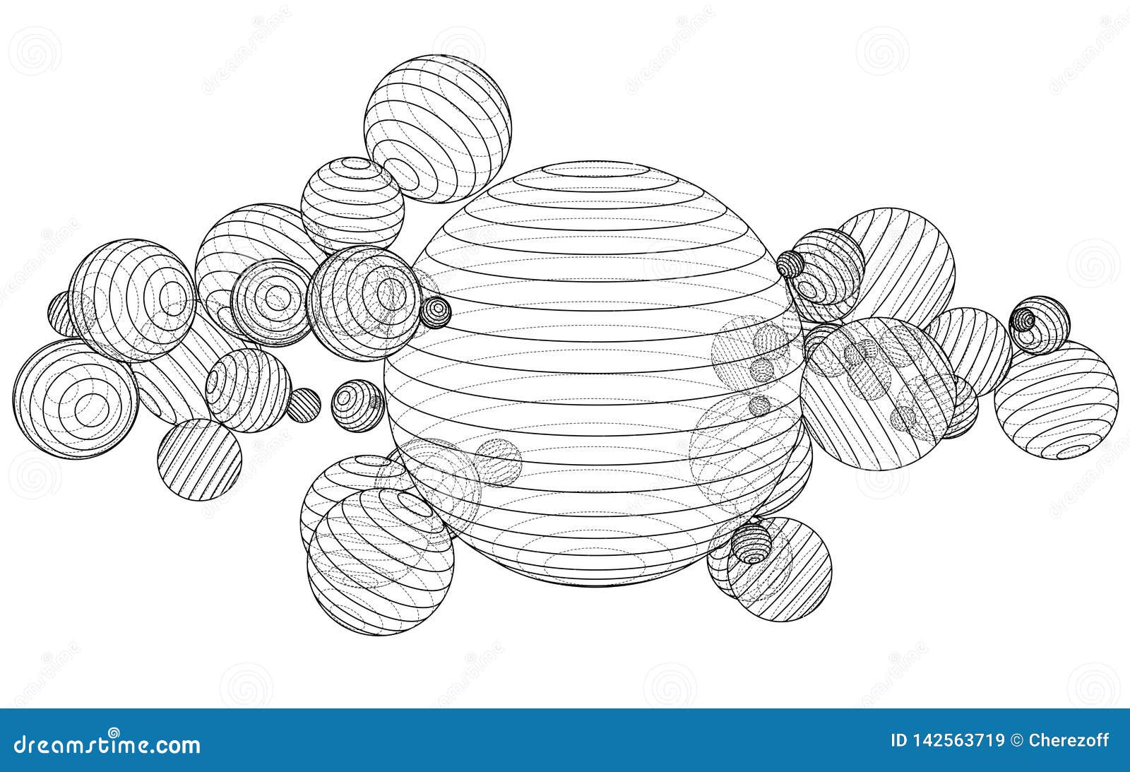 Abstract Outline Spheres Concept. Vector Stock Vector - Illustration of ...