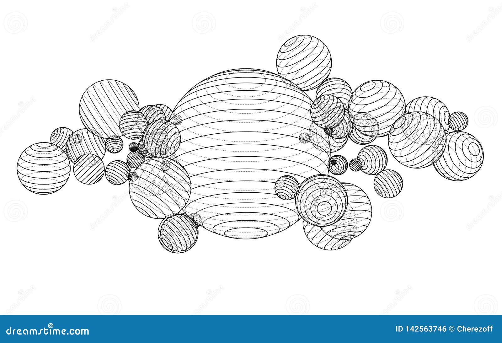 Abstract Outline Spheres Concept. Vector Stock Vector - Illustration of ...