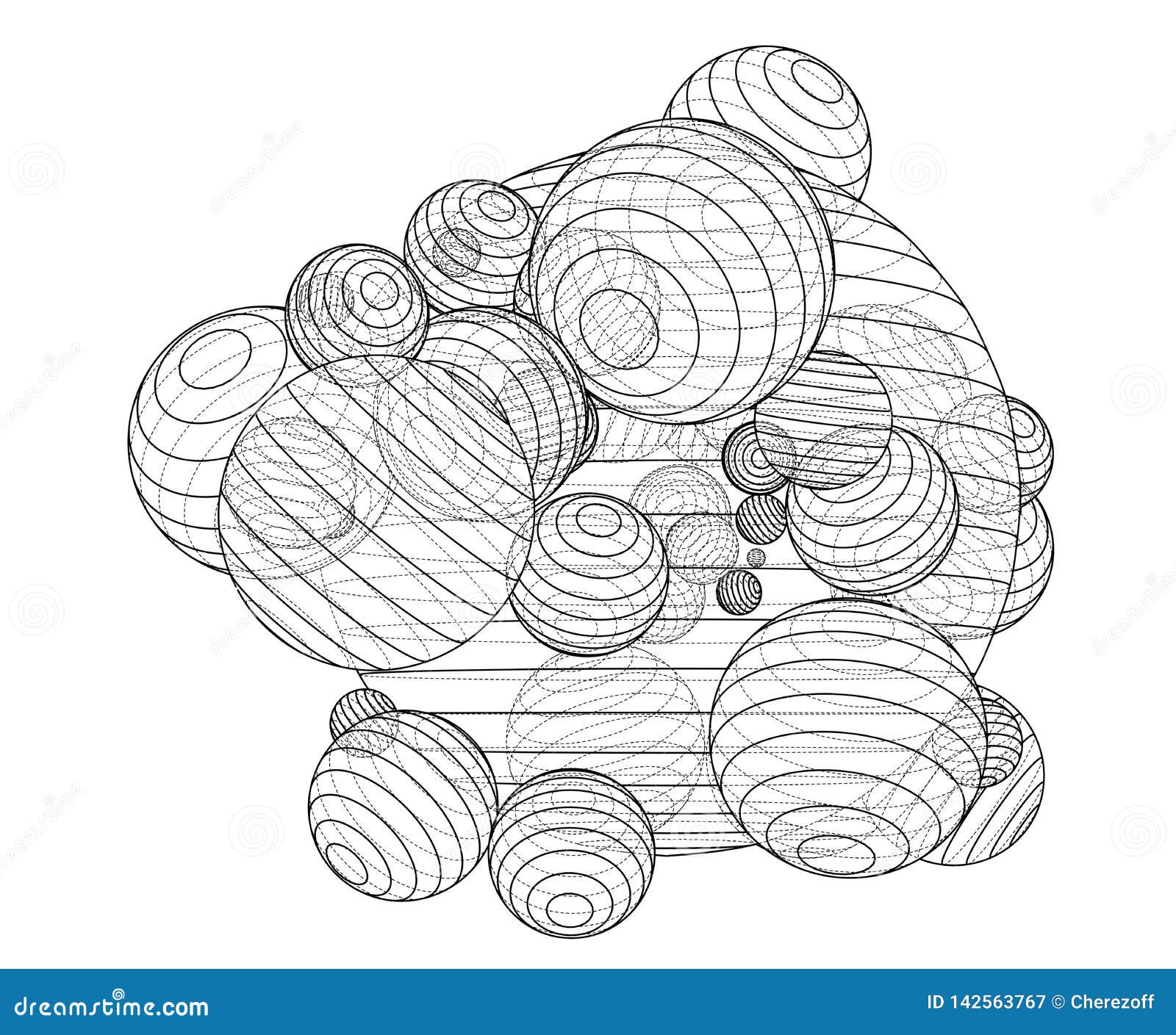 Abstract Outline Spheres Concept. Vector Stock Vector - Illustration of ...