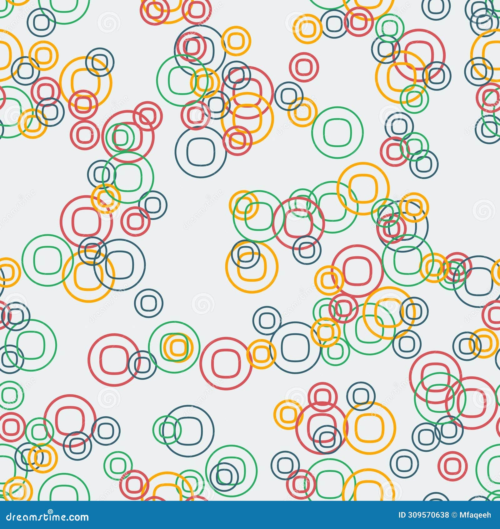 Abstract Outline Style Circles Vector Seamless Pattern Stock Vector ...