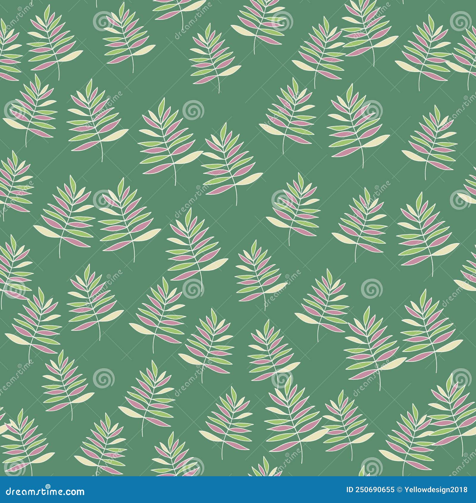 Abstract Outline Tropical Palm Leaves Seamless Pattern Jungle Leaf Wallpaper Stock Vector