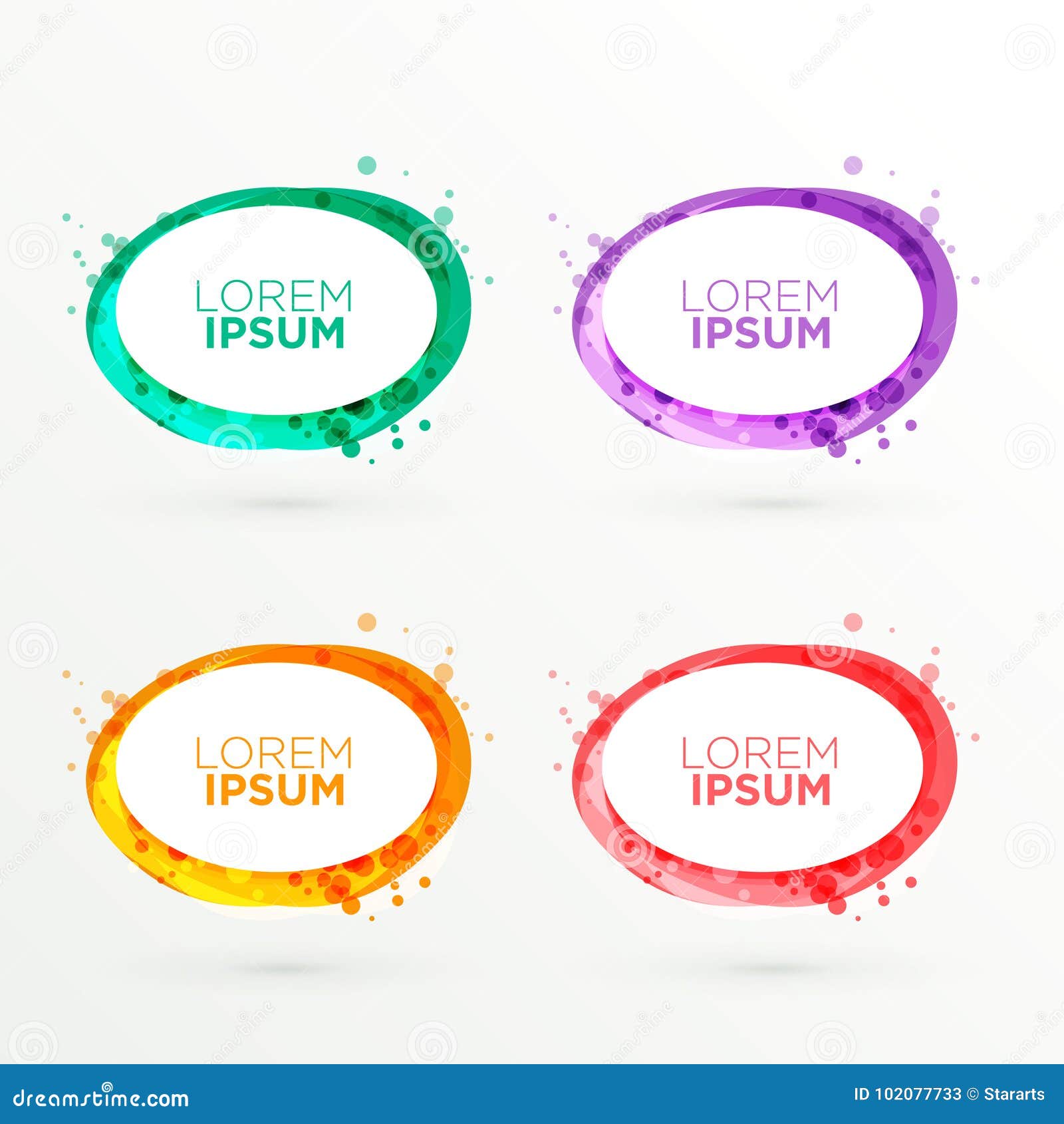 Abstract Oval Banners Set in Different Colors Stock Vector ...