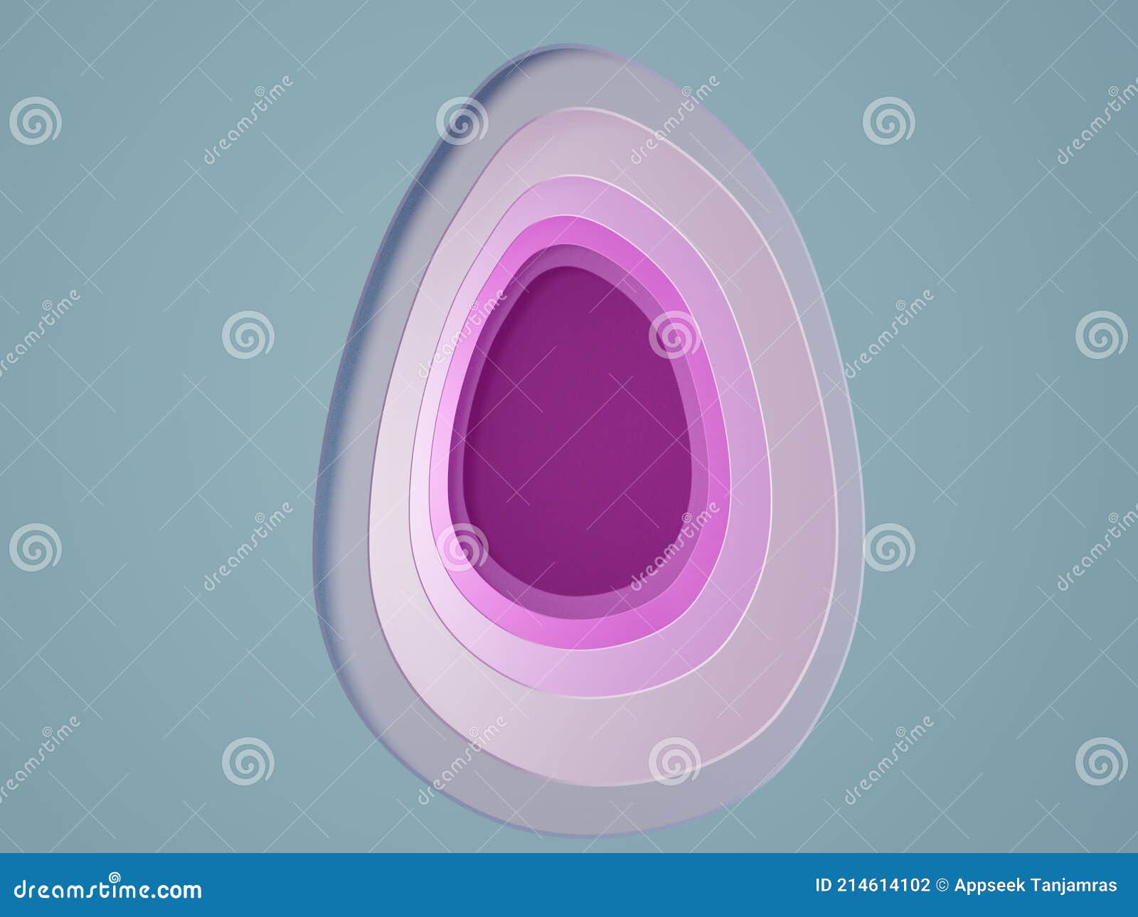 Abstract Oval Shape Modern Origami Paper Art Style 3d Rendering Stock ...