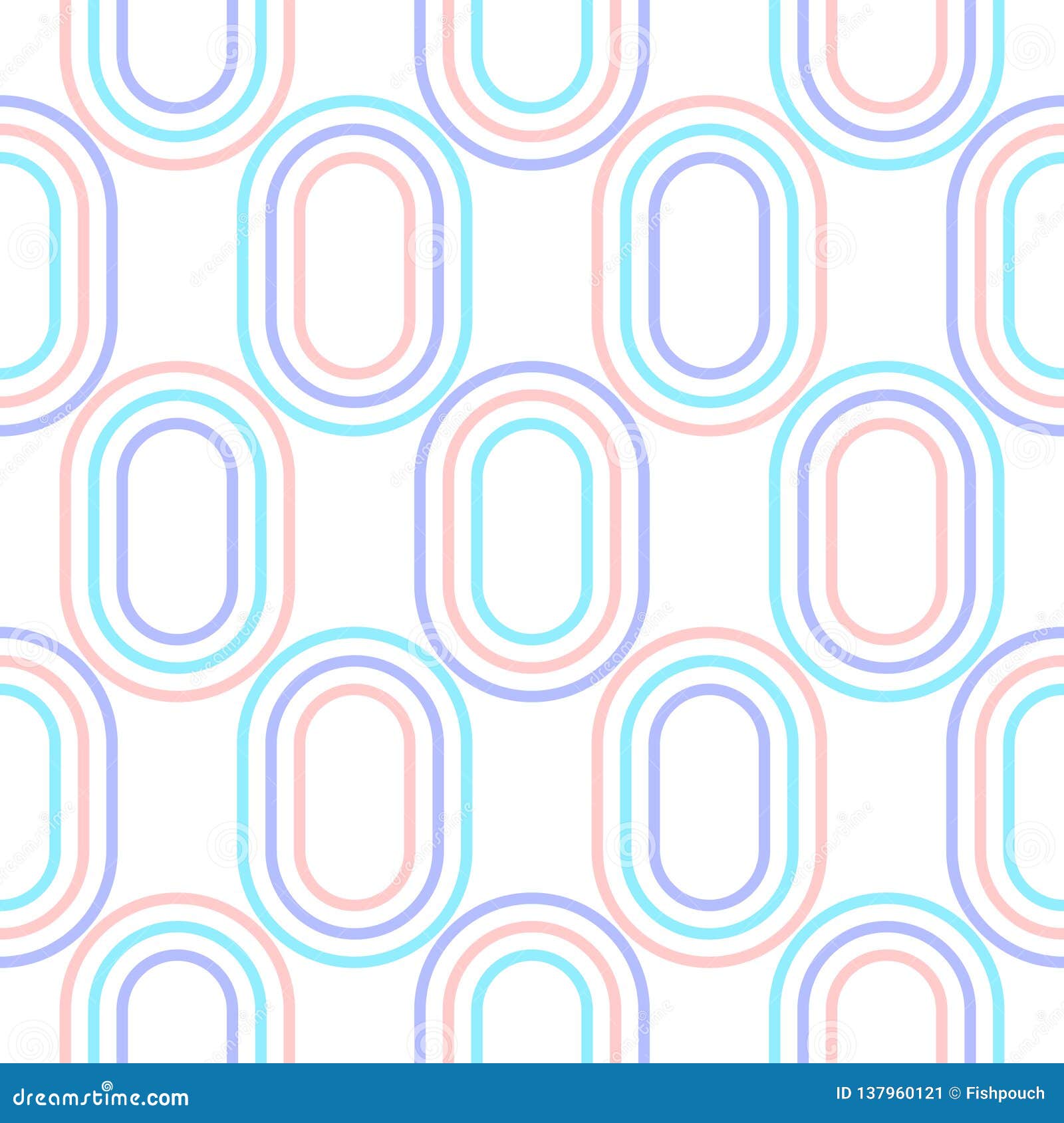 Abstract Oval Shapes Geometric Seamless Vector Pattern. Stock Vector ...