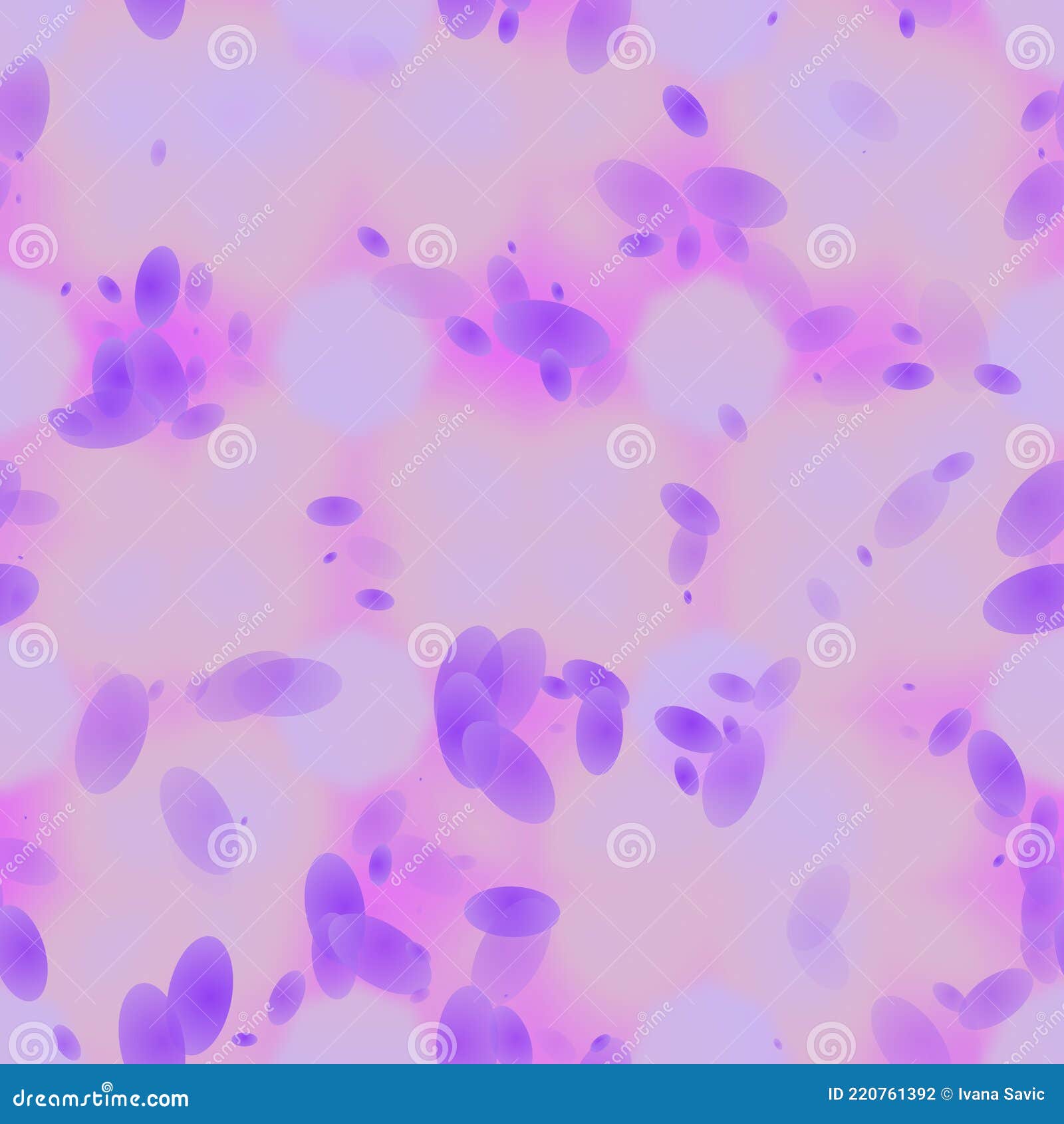 Abstract Oval Shapes Seamless Pattern on Violet Background Stock ...