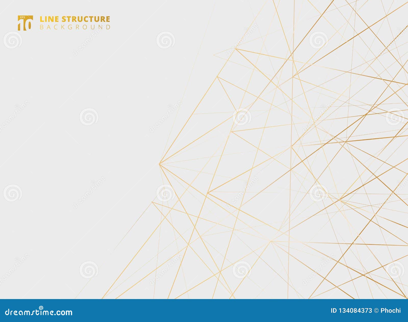 Abstract Overlap Gold Lines Structure on White Background Stock Vector ...