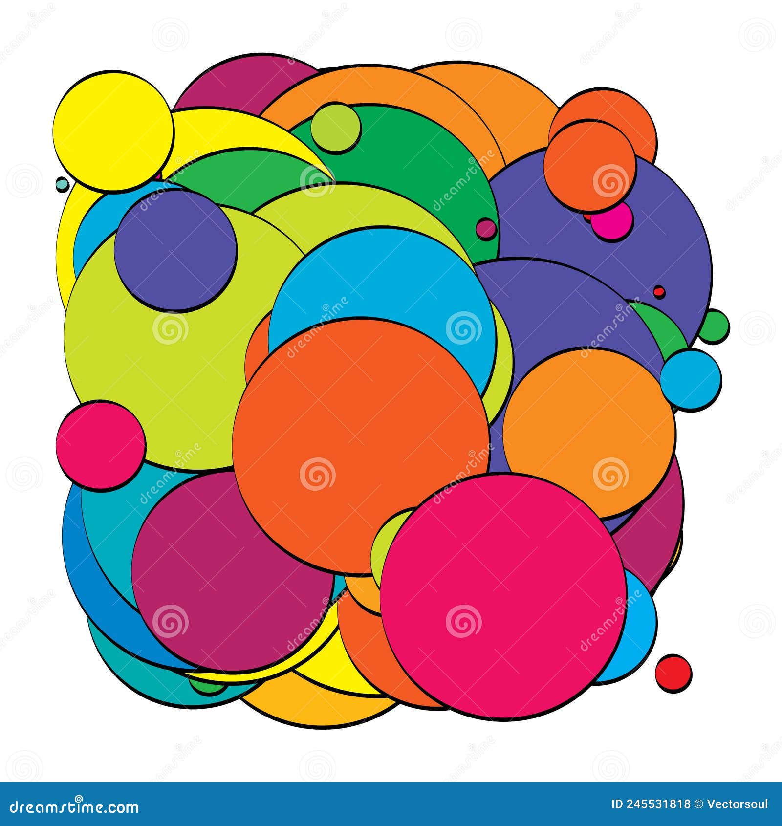 Abstract Overlapping Circles Pattern Vector Illustraiton Stock Vector ...