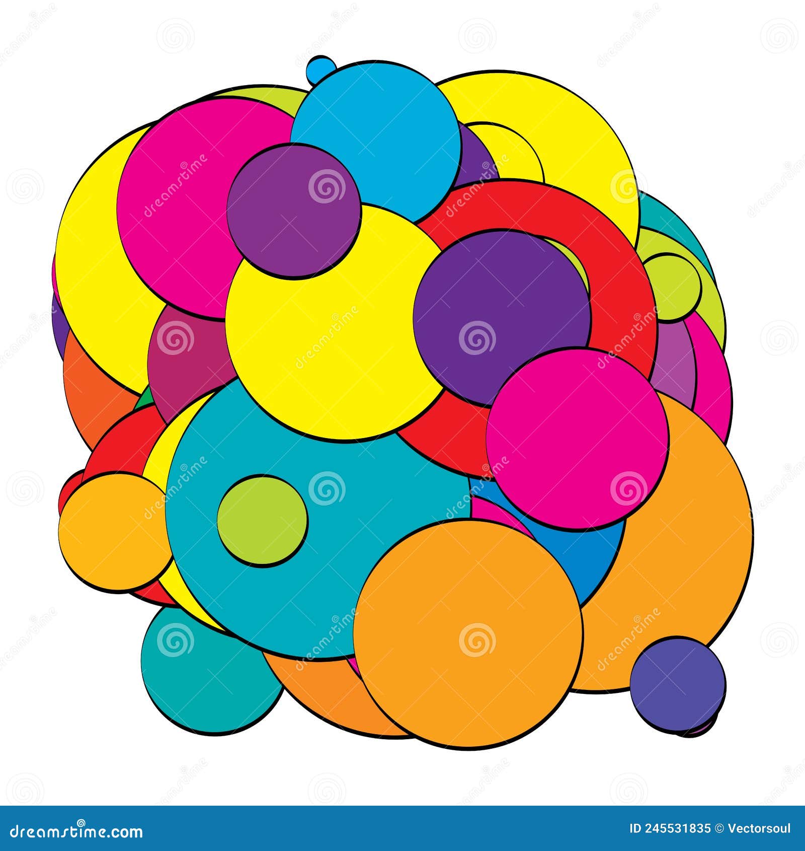 Abstract Overlapping Circles Pattern Vector Illustraiton Stock Vector ...