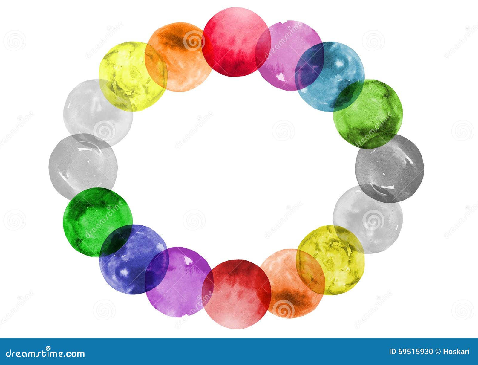 Abstract Overlapping Circles, Rainbow Watercolor Circles, Decorative ...