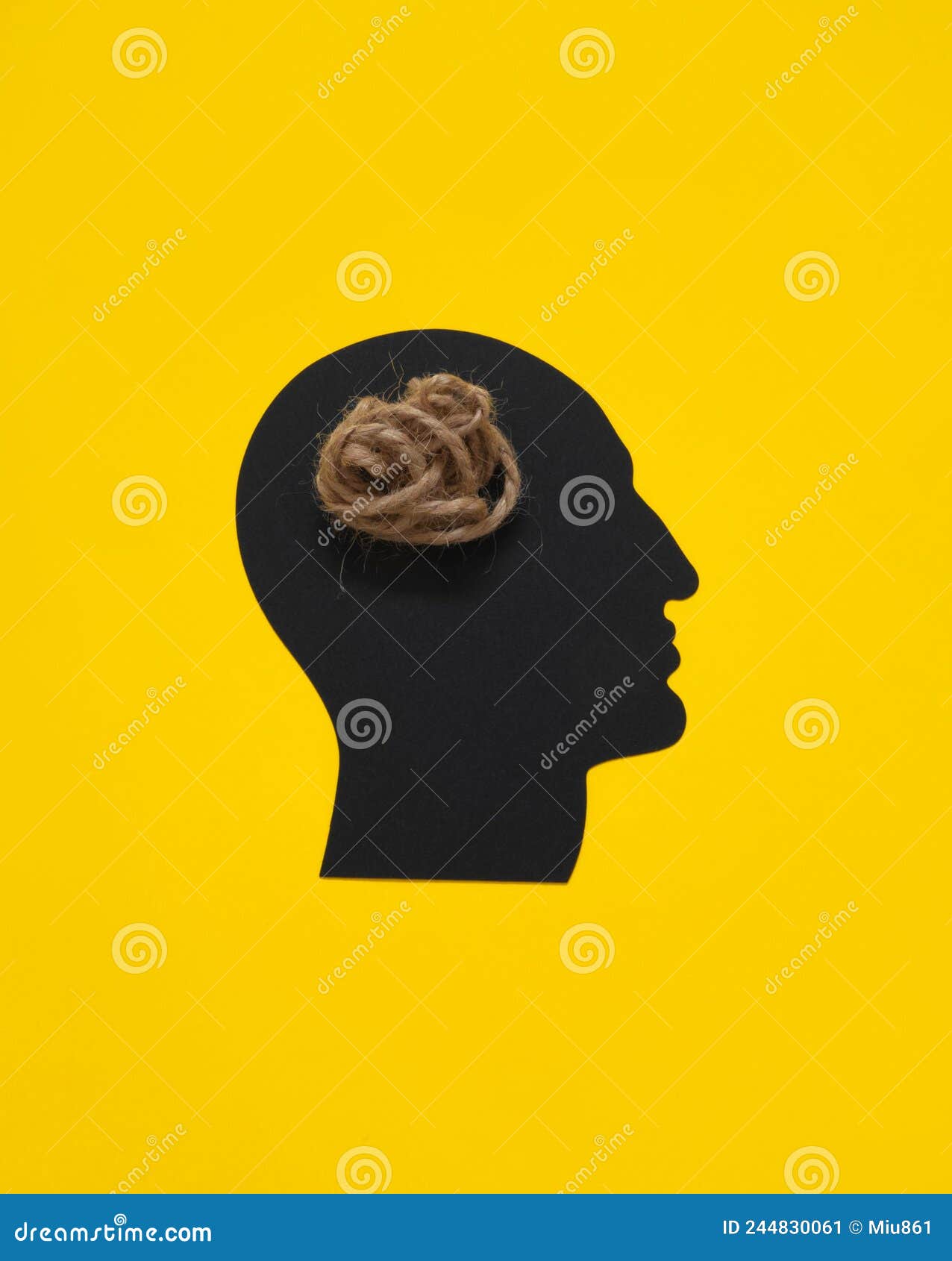 Abstract Overthinking Composition with Man Head. Stock Image - Image of ...