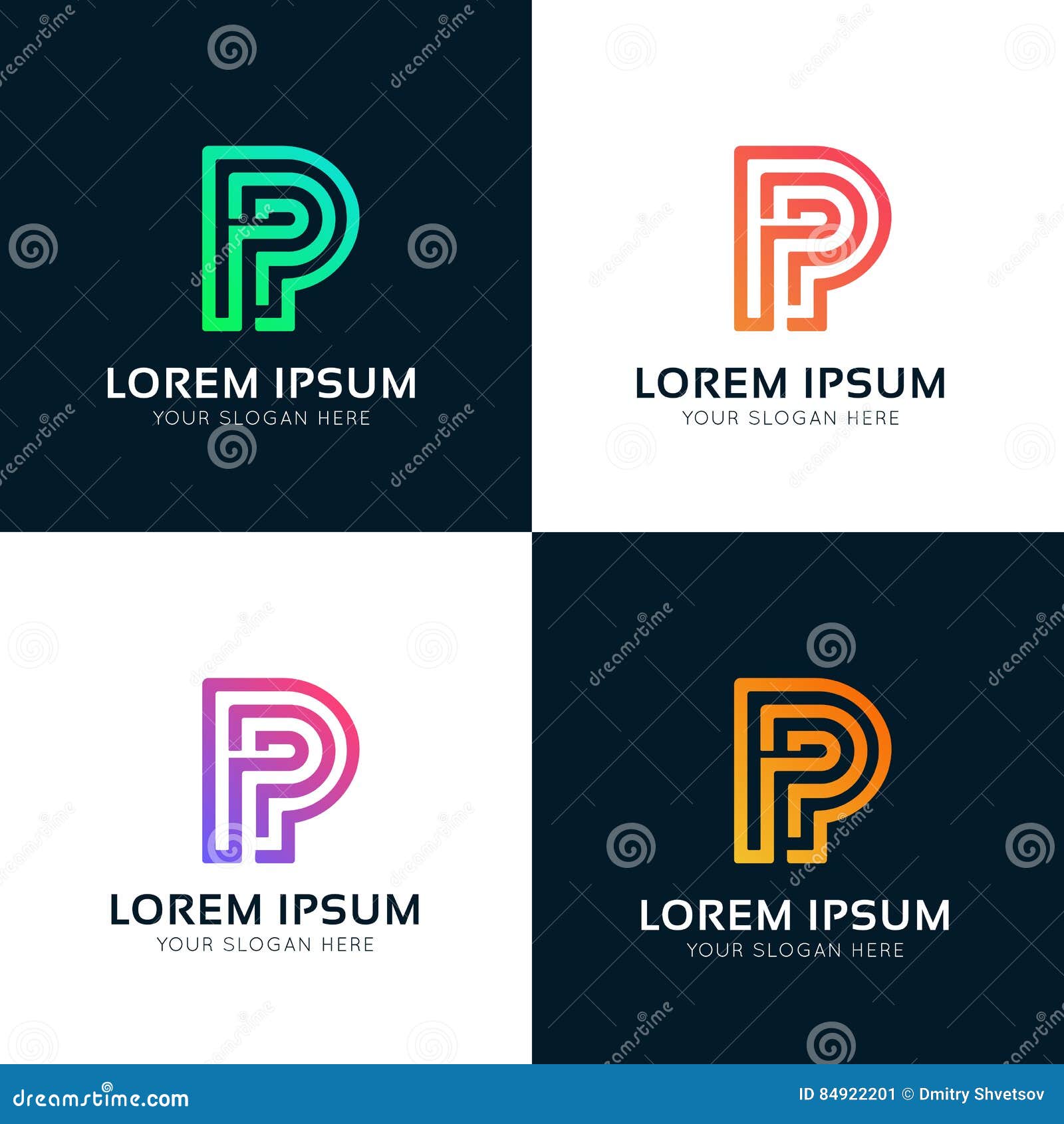 Abstract P Letter Line Sign Icon Vector Logo Design Stock Vector ...