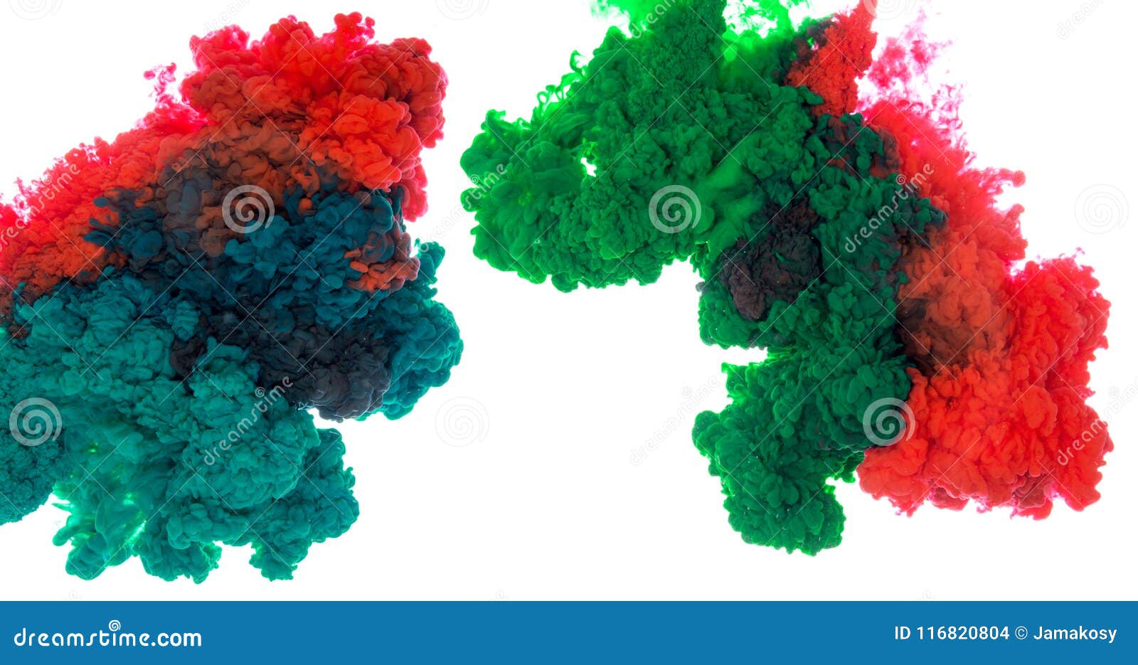 Abstract Paint Background Multi Color Ink Splash in the Water Isolated ...