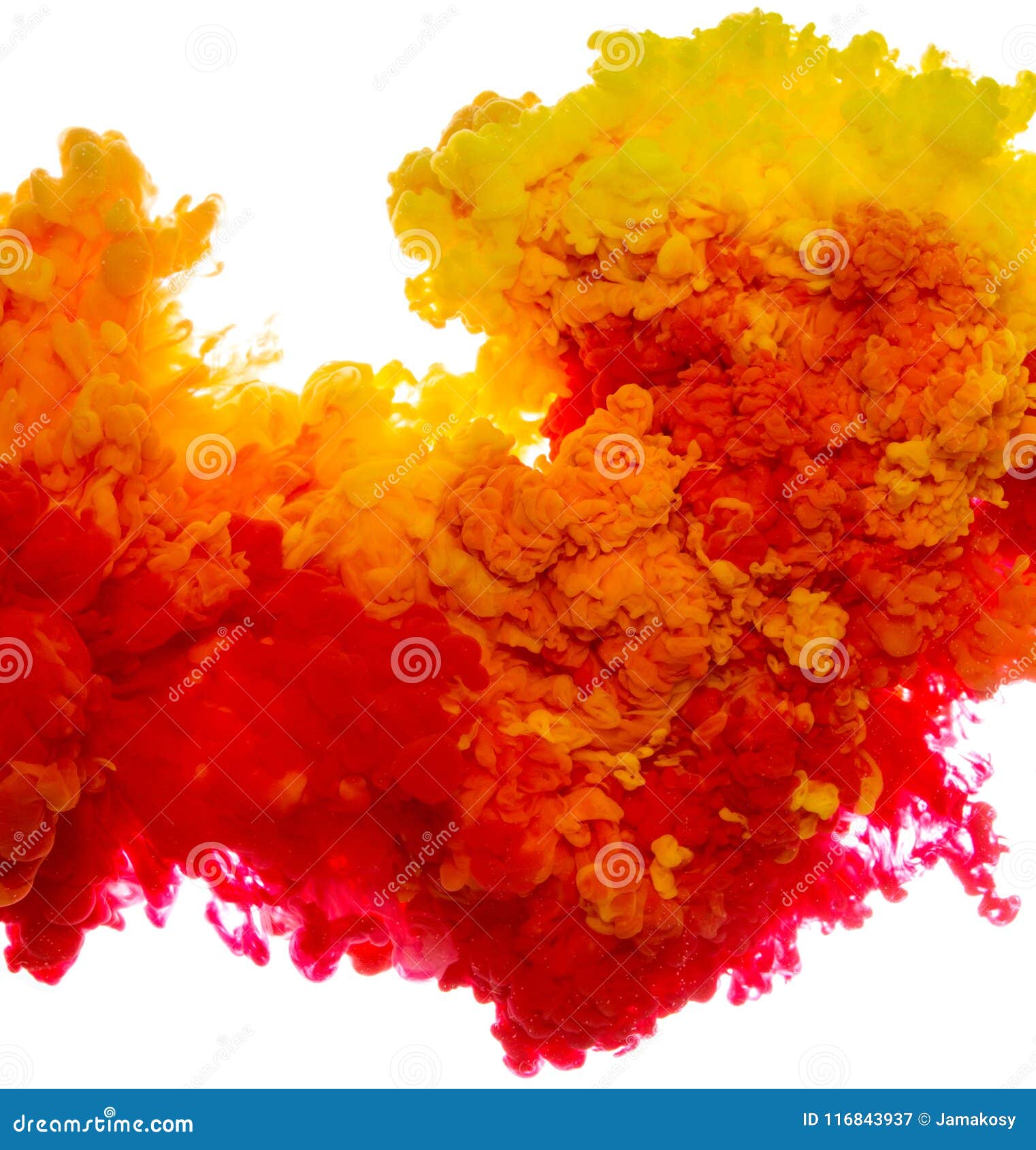 Abstract Paint Background Multi Color Ink Splash in the Water Isolated ...