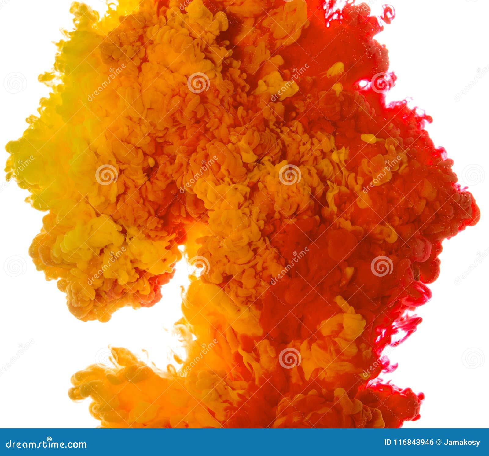 Abstract Paint Background Multi Color Ink Splash in the Water Isolated ...