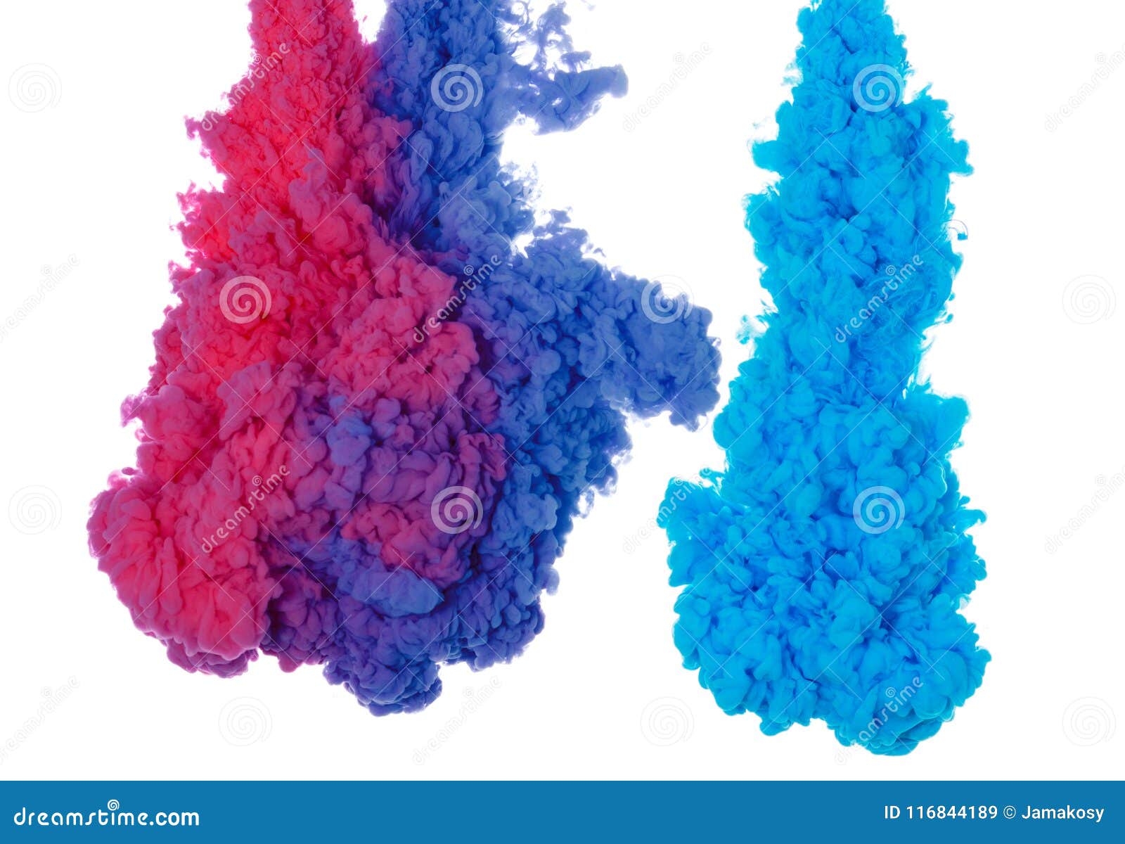 Abstract Paint Background Multi Color Ink Splash in the Water Isolated ...