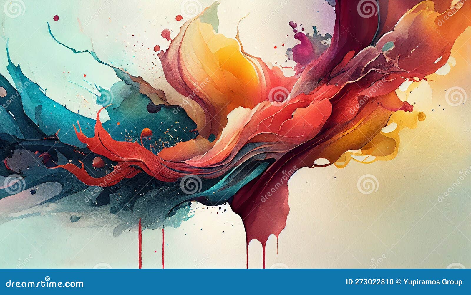 Abstract Paint Background with Multi Colored Watercolor Painting ...